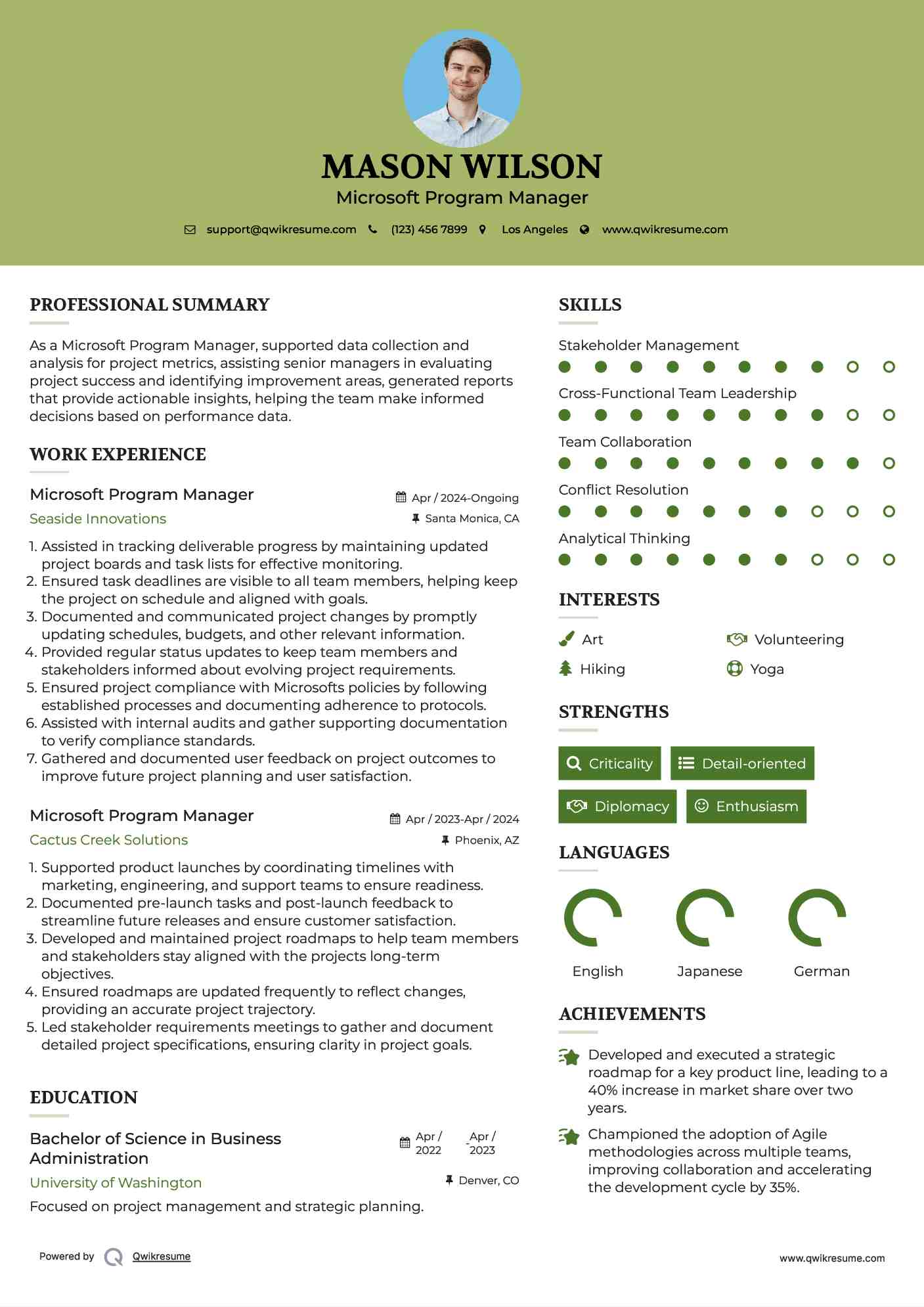 10+ Microsoft Program Manager Resume Samples & Templates for 2025
