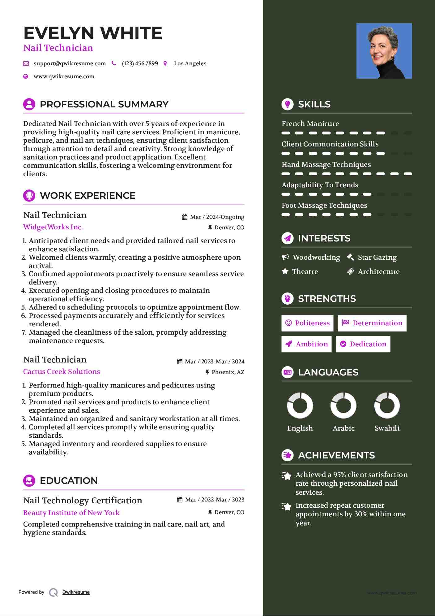 Nail Technician Resume Template Csebdaszelr