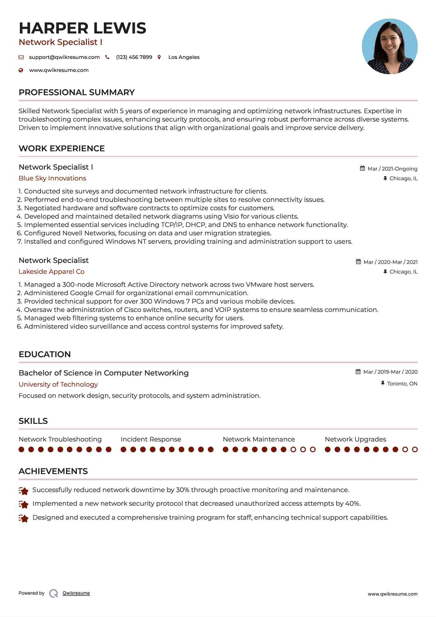 10+ Network Specialist Resume Samples & Templates for 2025