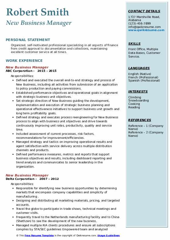 Business Manager Resume Samples | QwikResume