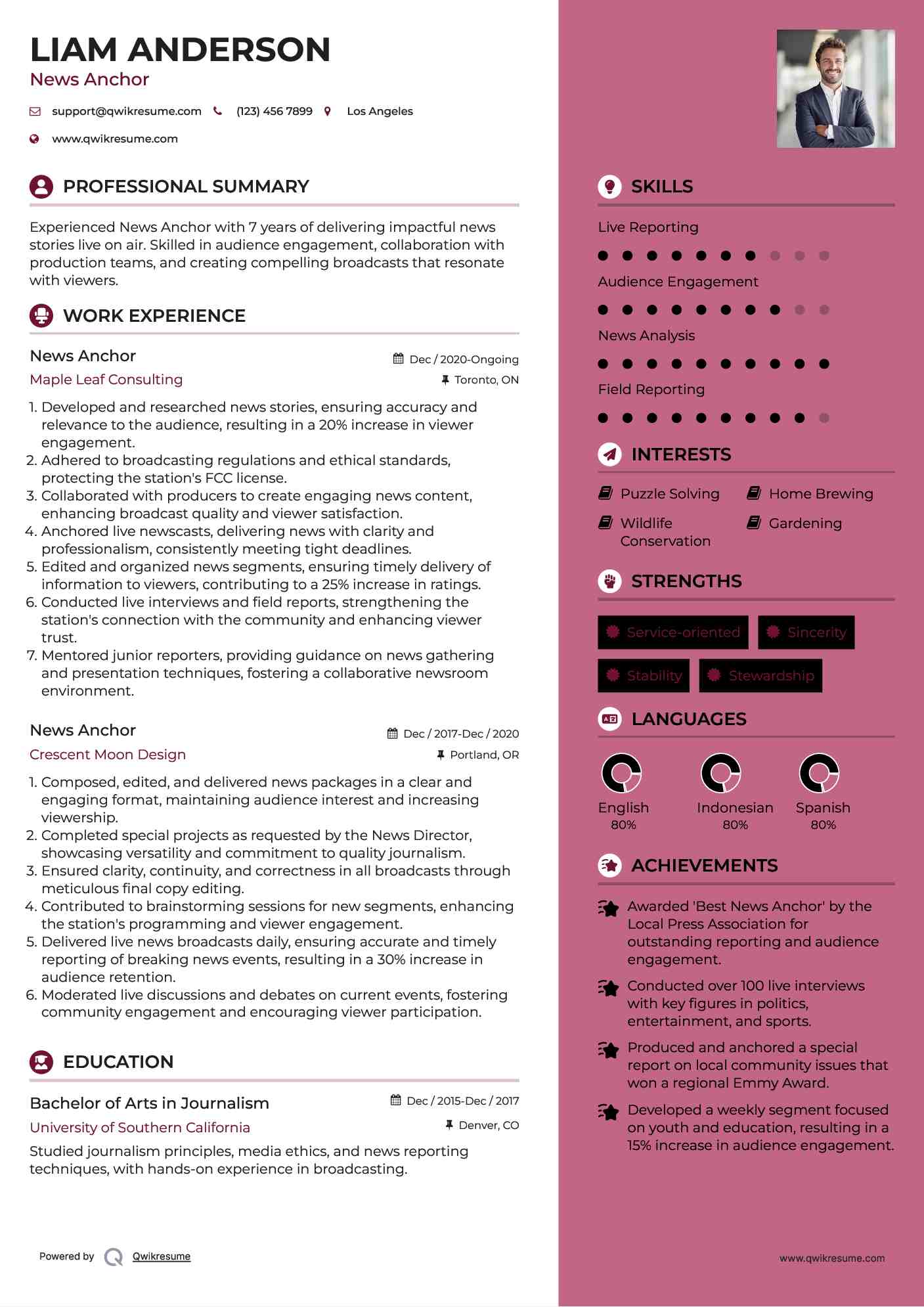 10 News Anchor Resume Samples Templates For 2025