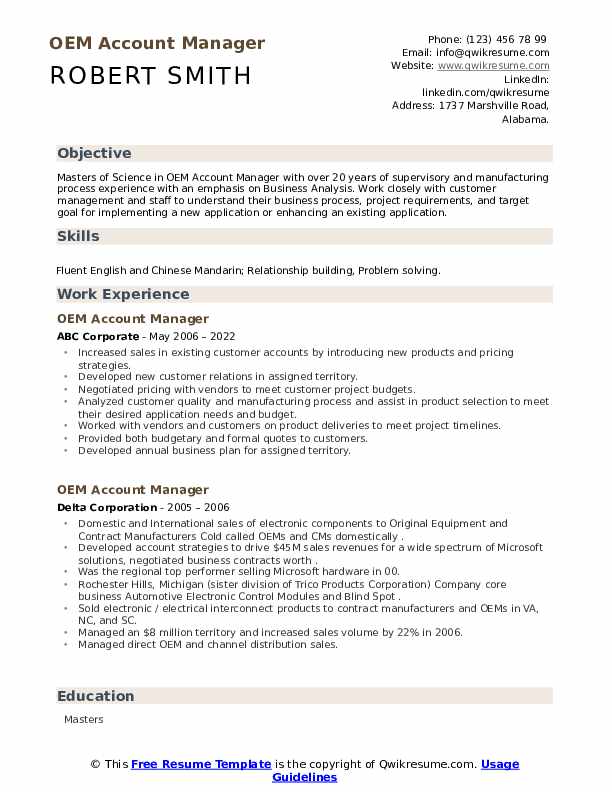 Oem Agreement Template