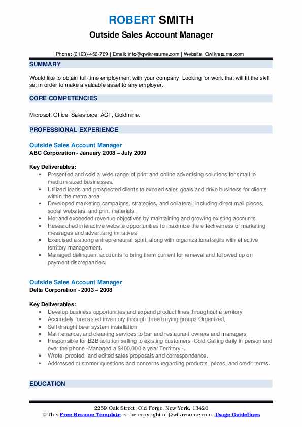 outside-sales-account-manager-resume-samples-qwikresume
