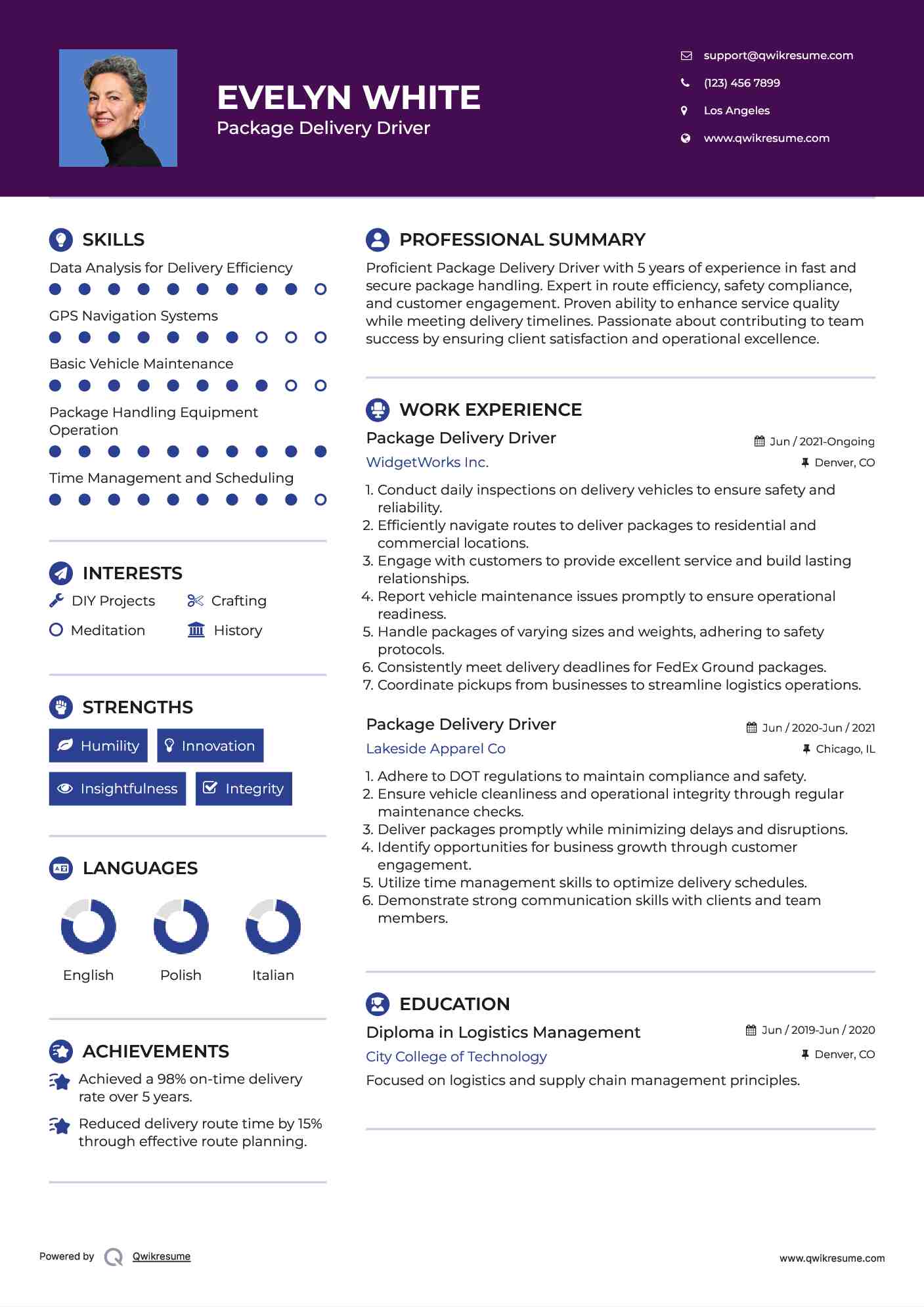 Package Delivery Driver Resume Samples QwikResume Package Delivery Driver Resume Samples QwikResume