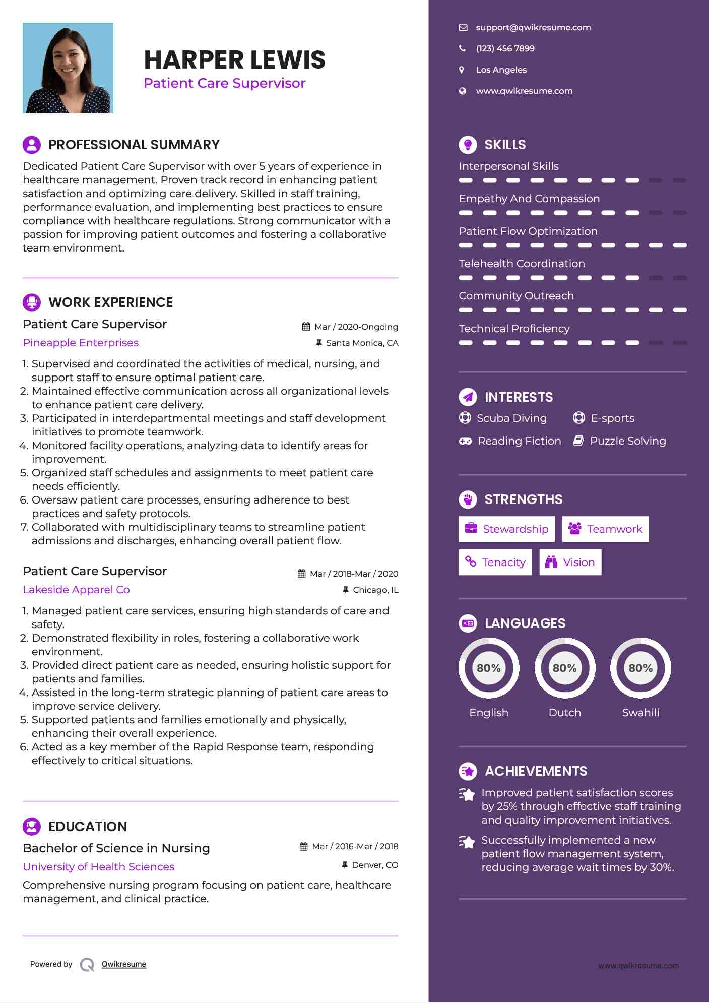 Patient Care Supervisor Resume Samples QwikResume patient-care-supervisor-resume-samples-qwikresume