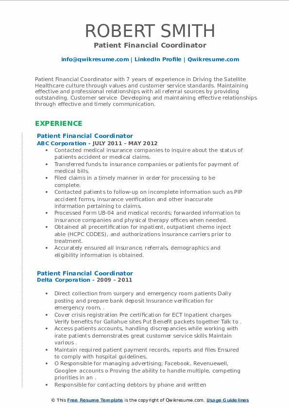 Patient Financial Coordinator Resume Samples QwikResume patient-financial-coordinator-resume-samples-qwikresume