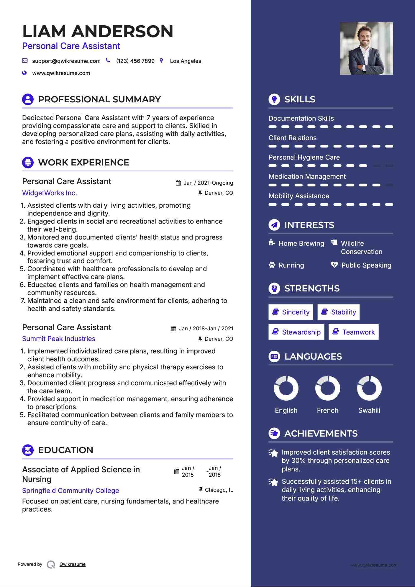 Personal Care Assistant Resume Gamershyam