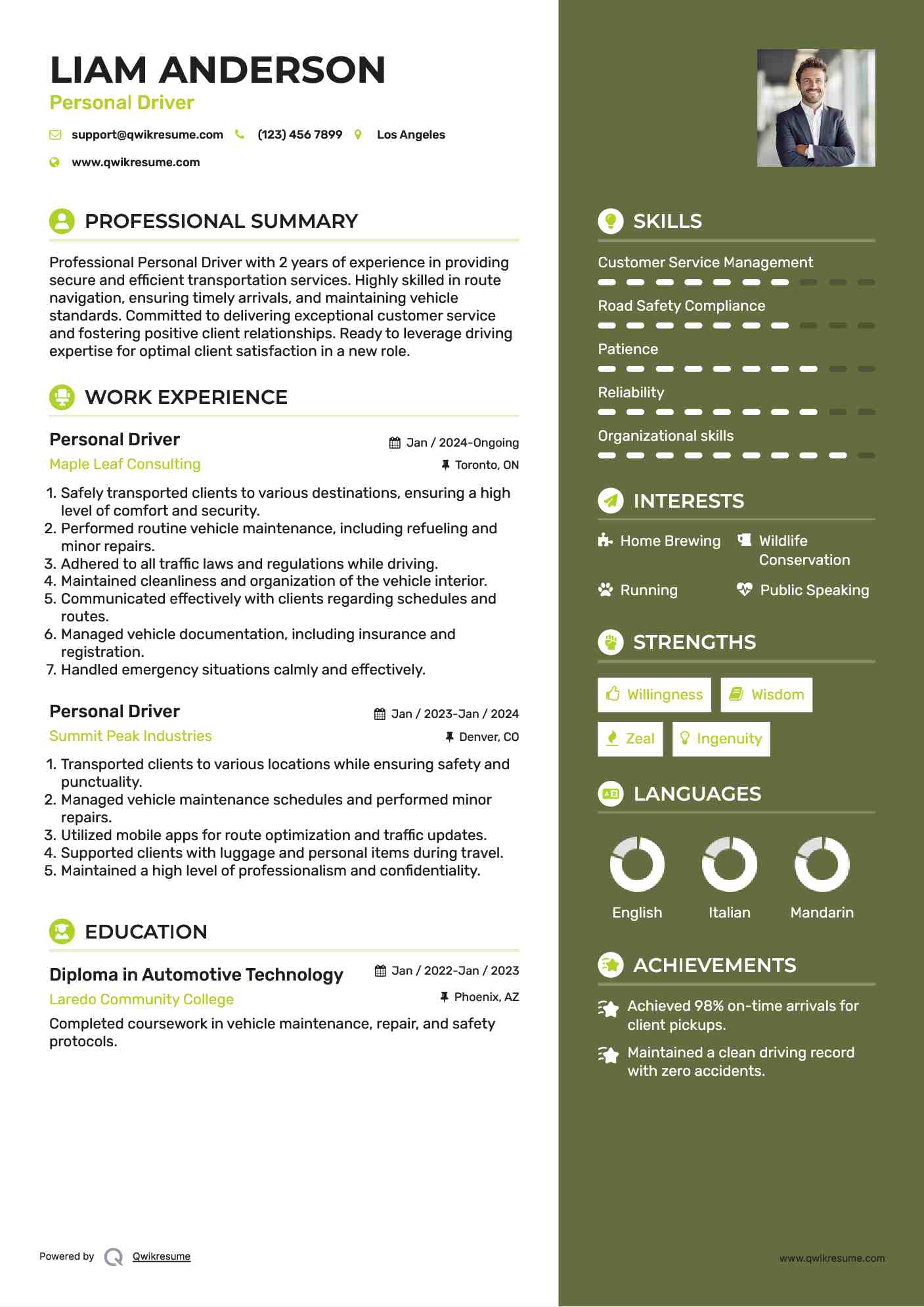 Personal Driver Resume Samples QwikResume Personal Driver Resume Samples QwikResume