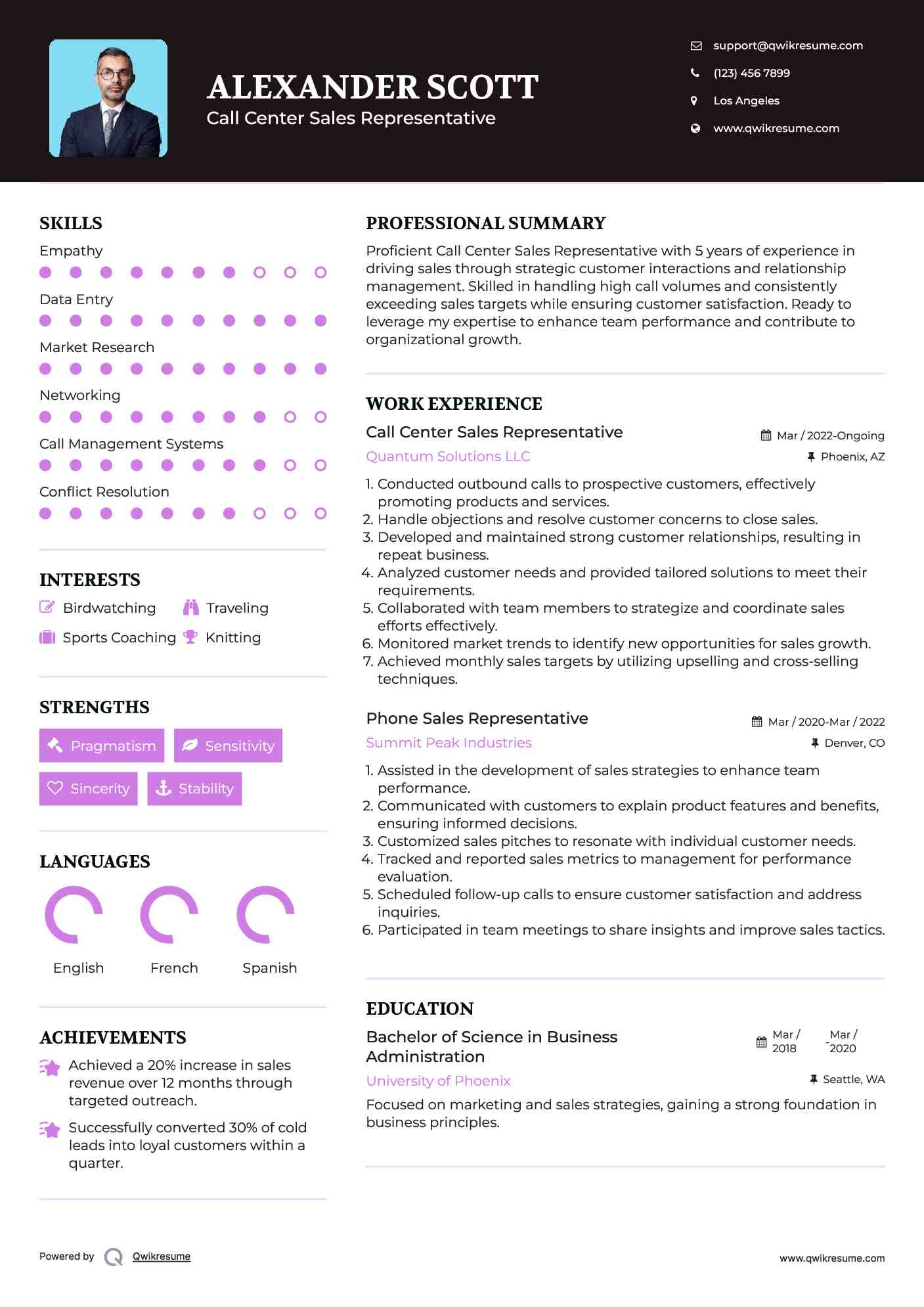 Resume For Cell Phone Sales Representative
