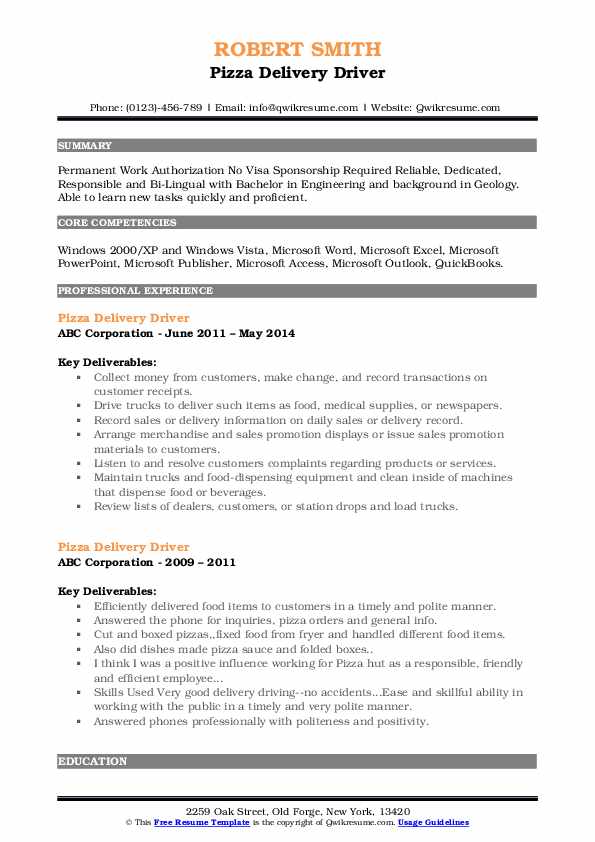 Taxi Cab Driver Resume Samples | QwikResume