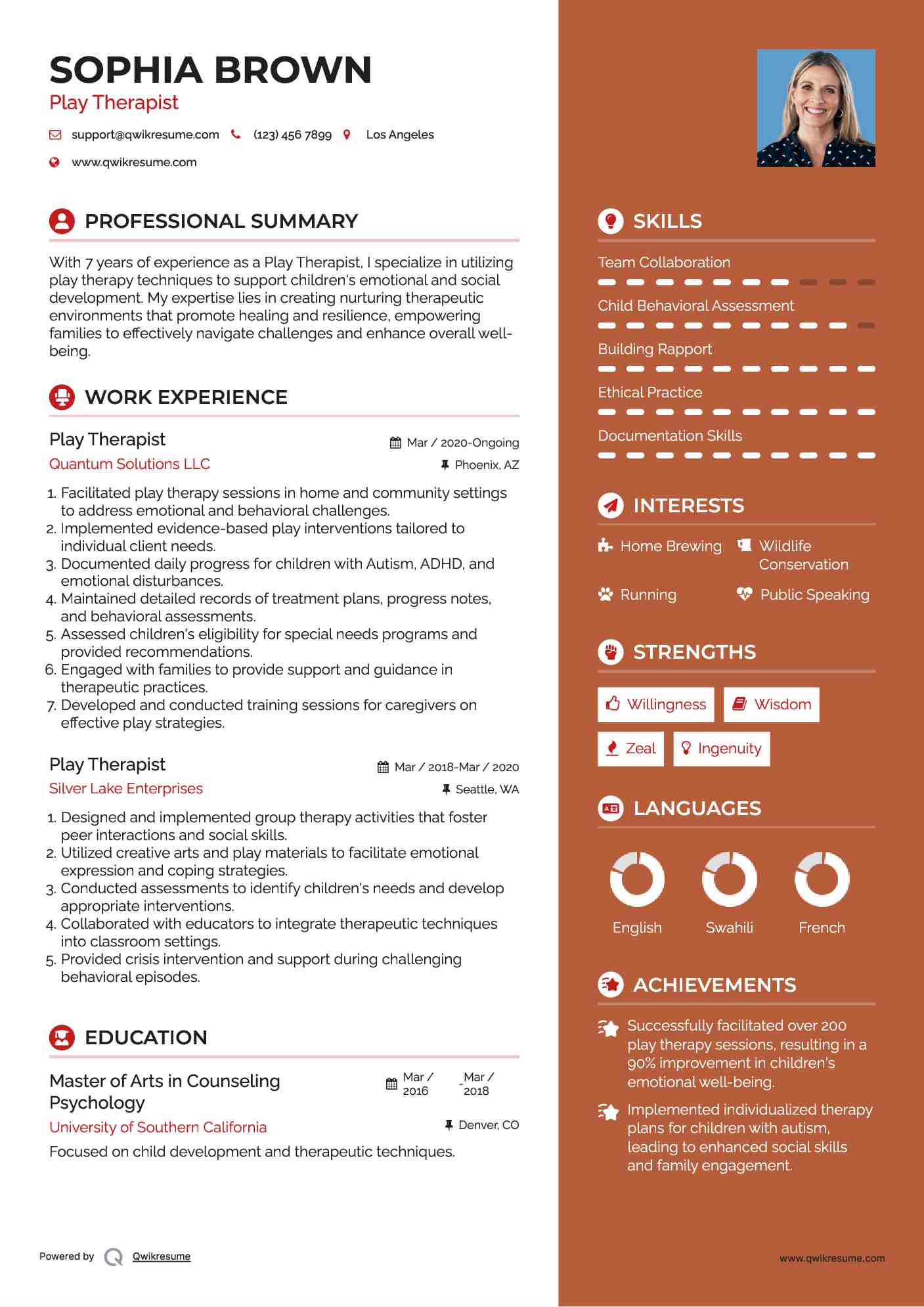 Play Therapist Resume Samples QwikResume Play Therapist Resume Samples QwikResume