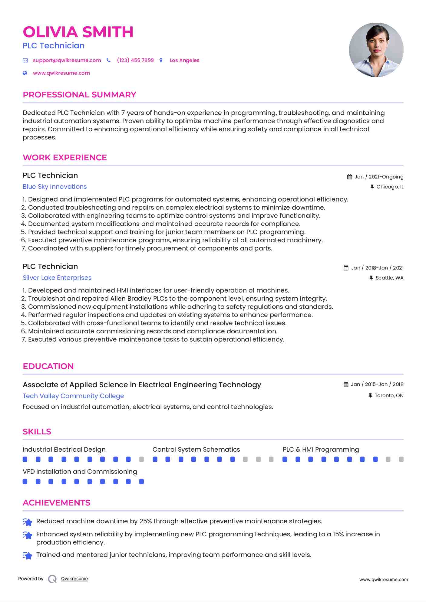10+ PLC Technician Resume Samples & Templates for 2025