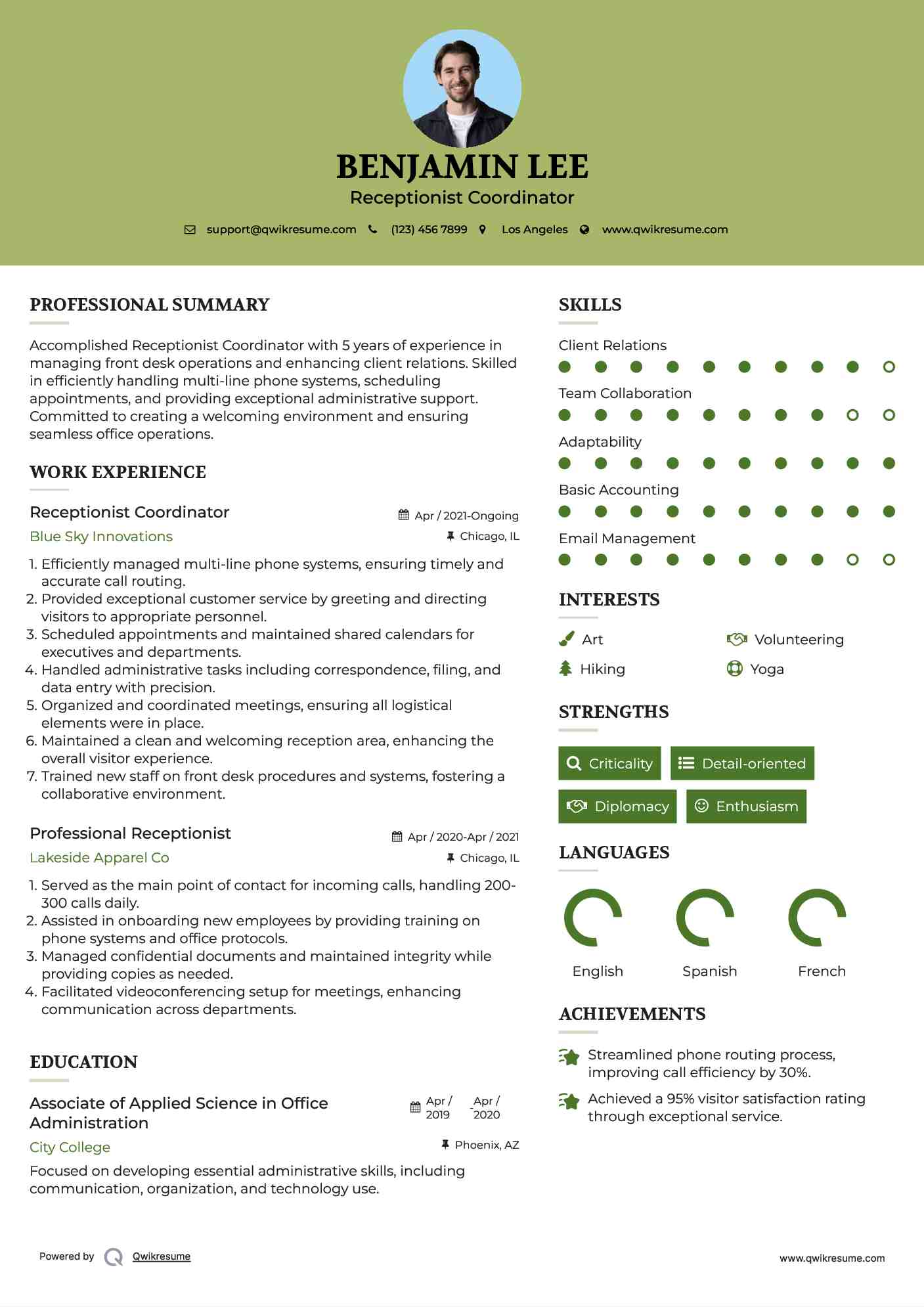 10+ Professional Receptionist Resume Samples & Templates For 2025
