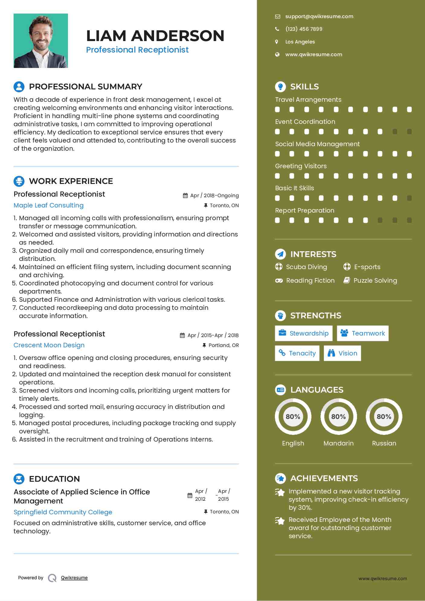 10+ Professional Receptionist Resume Samples & Templates For 2025