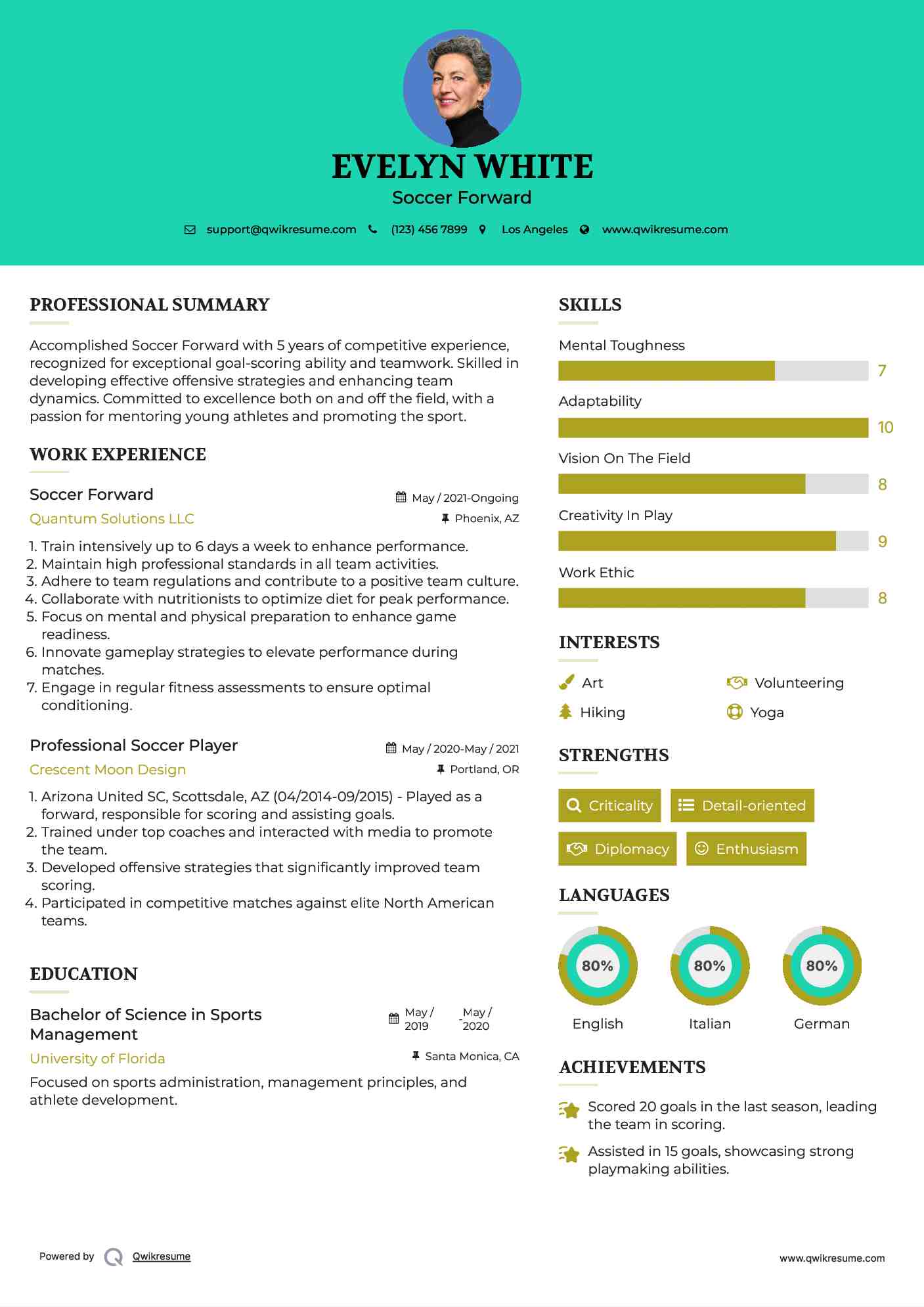 Player Resume Template Soccer Player Resume Template Soccer