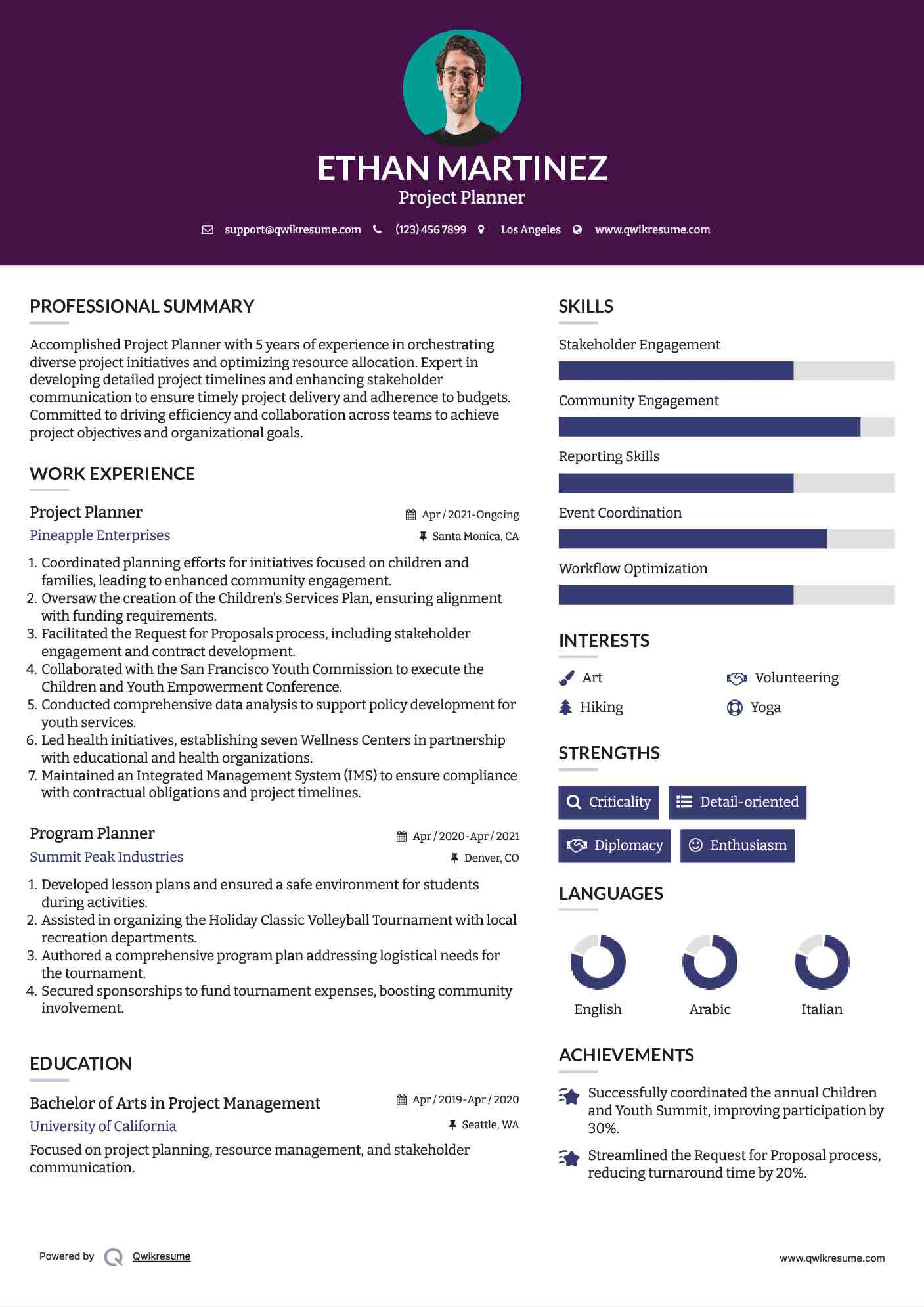 program-planner-resume-samples-qwikresume