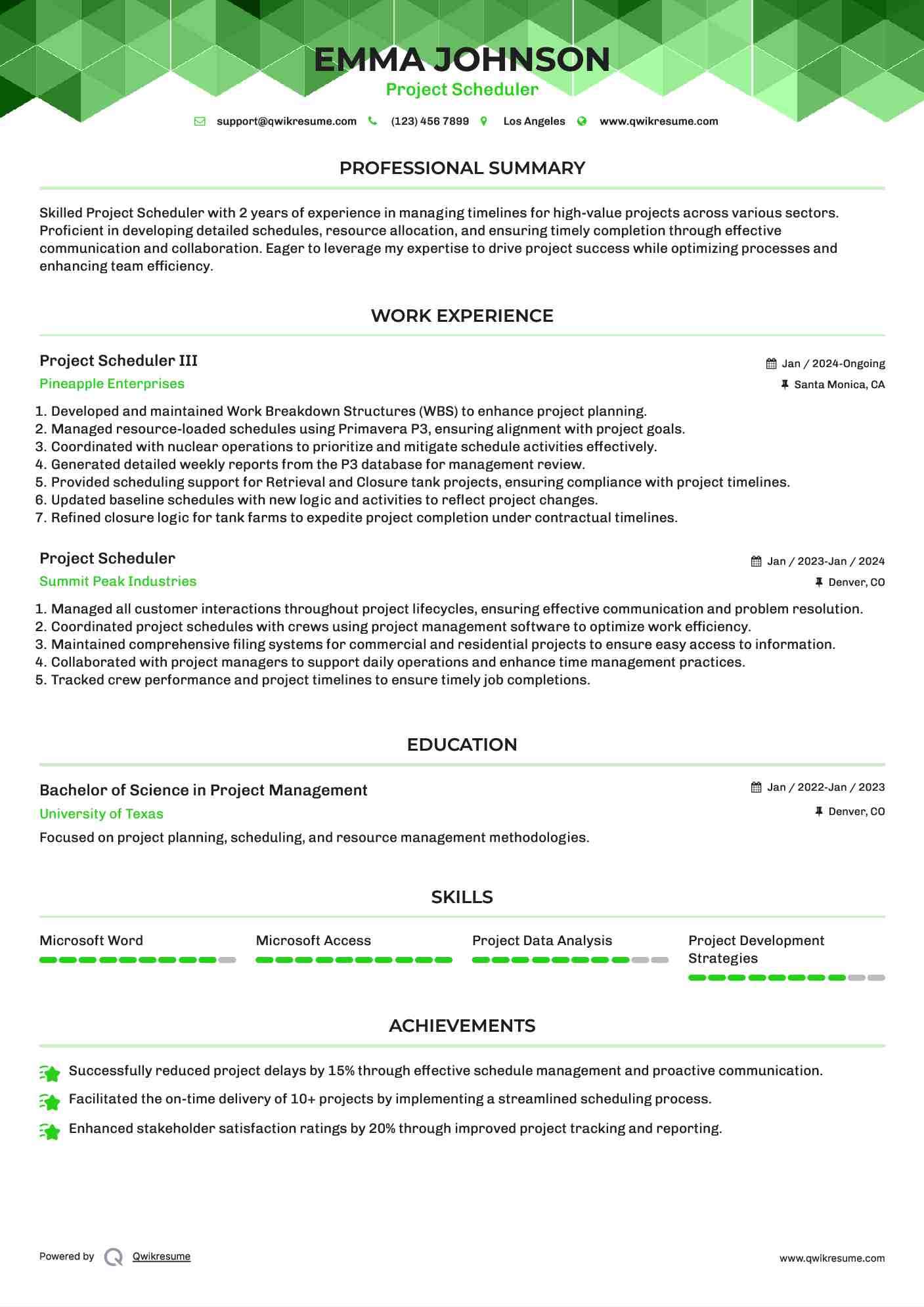 Project Scheduler Resume Samples QwikResume Project Scheduler Resume Samples QwikResume