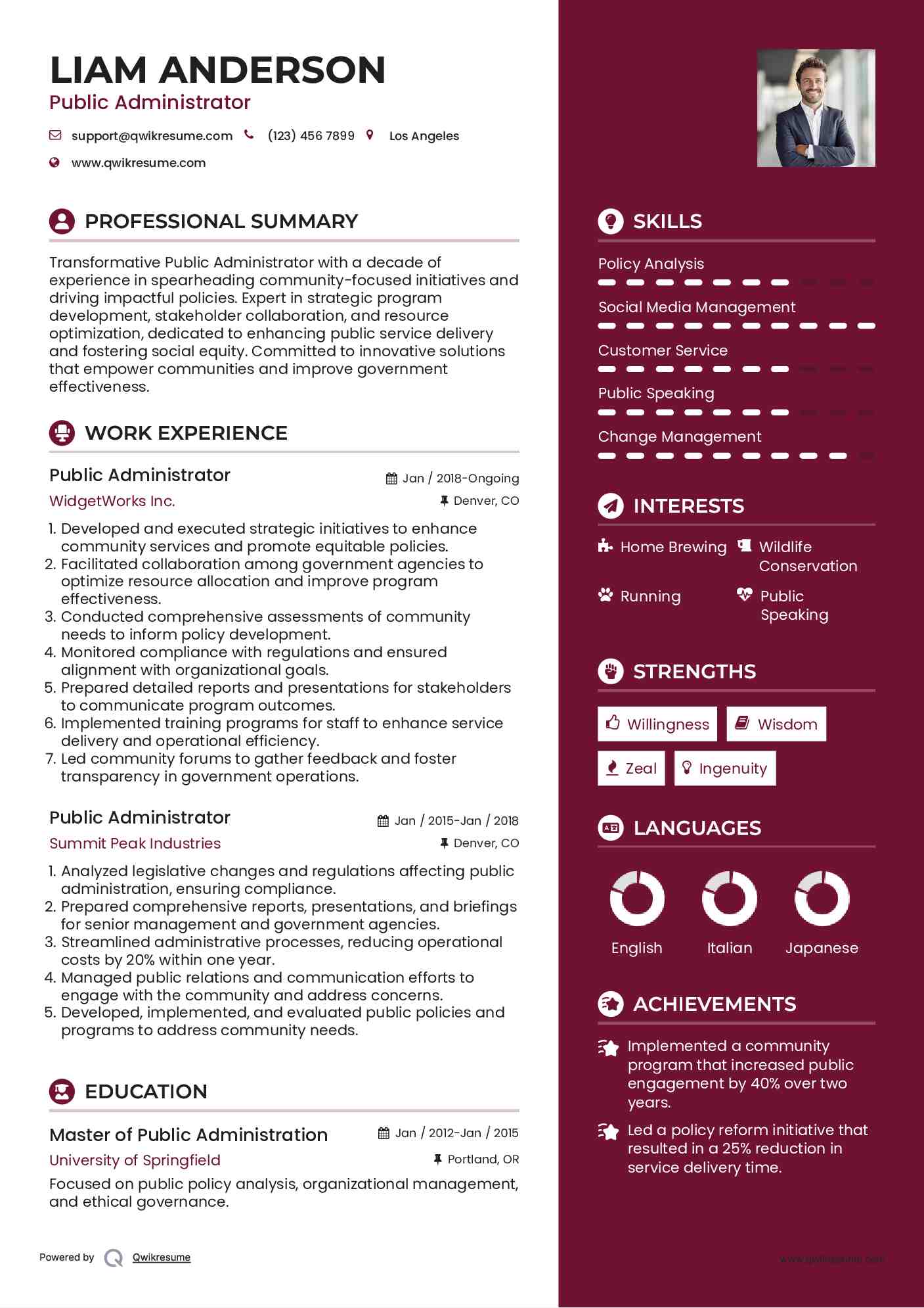 10 Public Administrator Resume Samples Templates For 2025