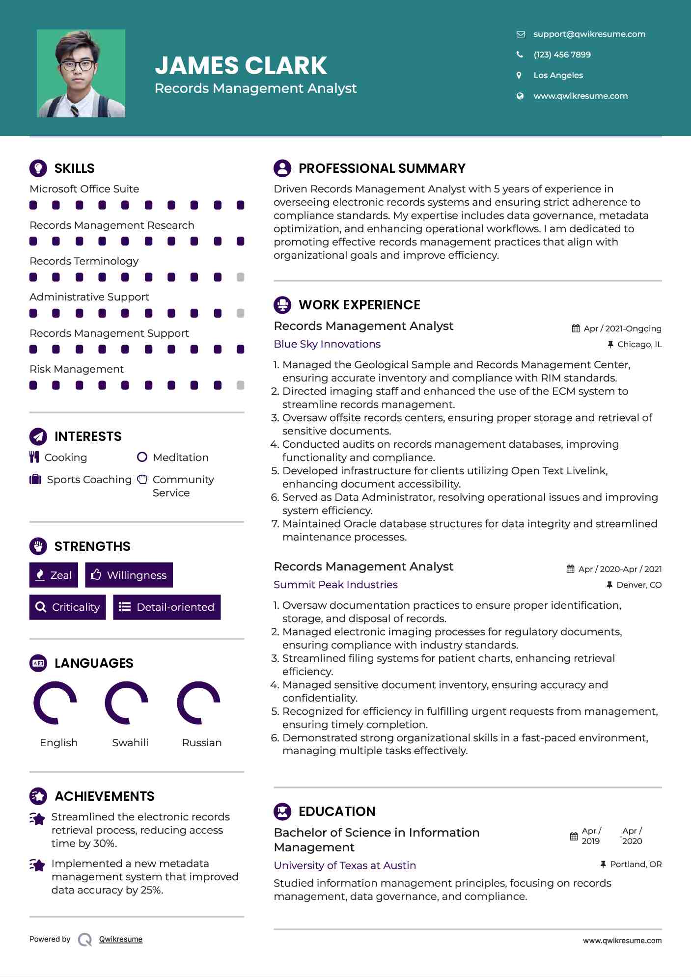 records-management-analyst-resume-samples-qwikresume