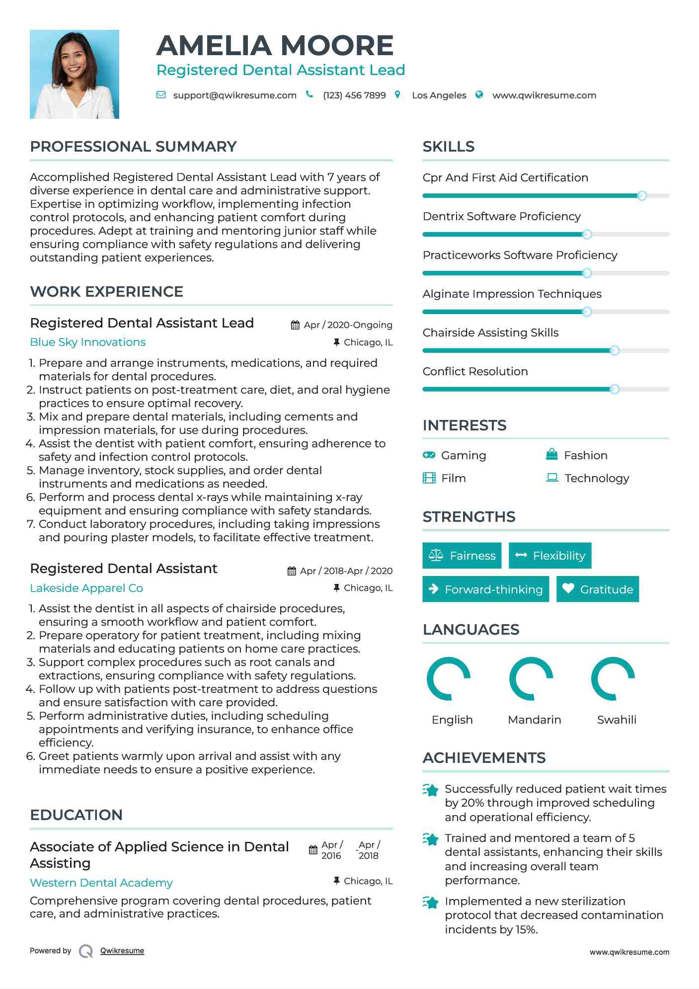 Registered Dental Assistant Resume Samples QwikResume Registered Dental Assistant Resume Samples QwikResume