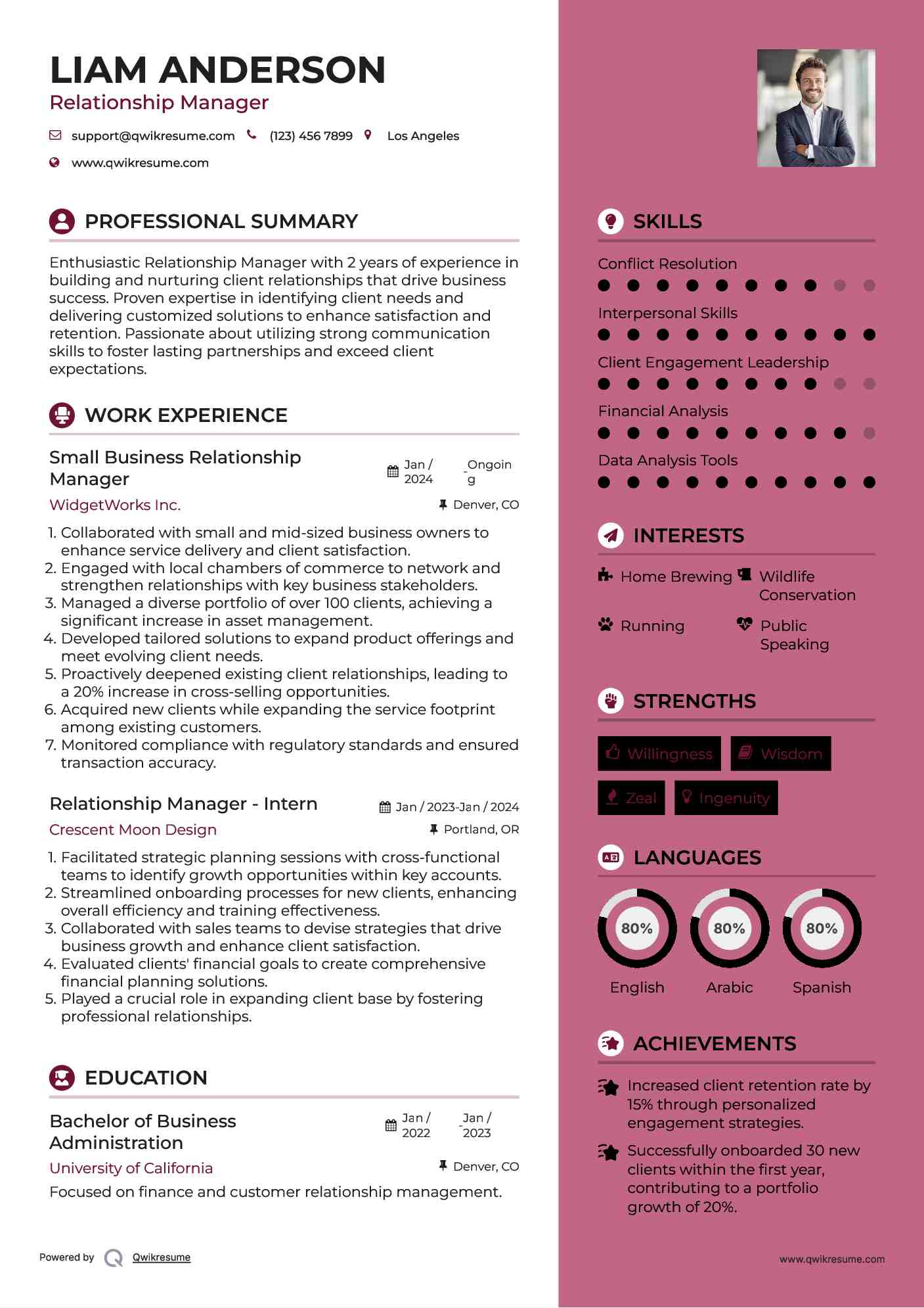 Relationship Manager Resume Samples QwikResume