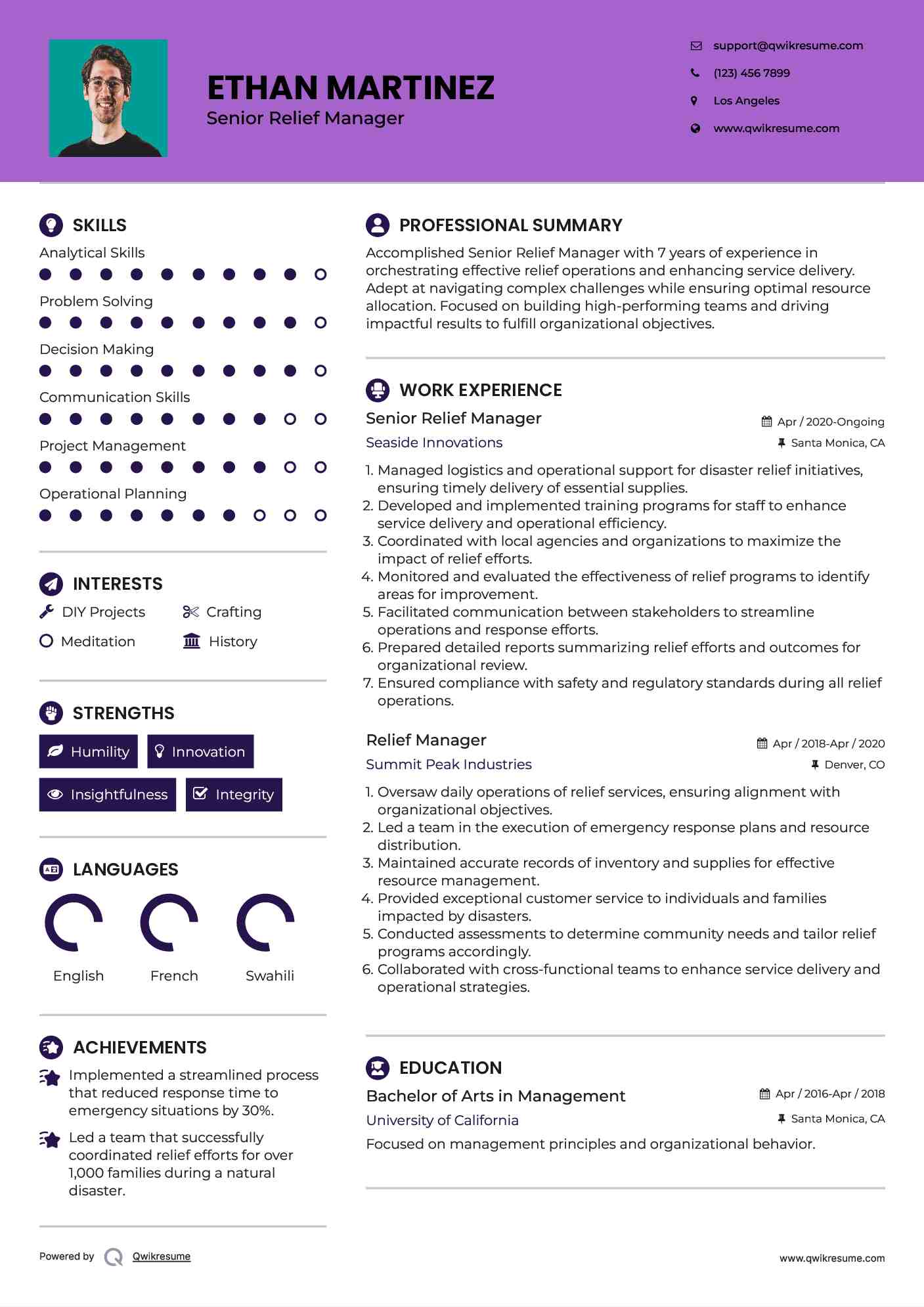 relief-manager-resume-samples-qwikresume