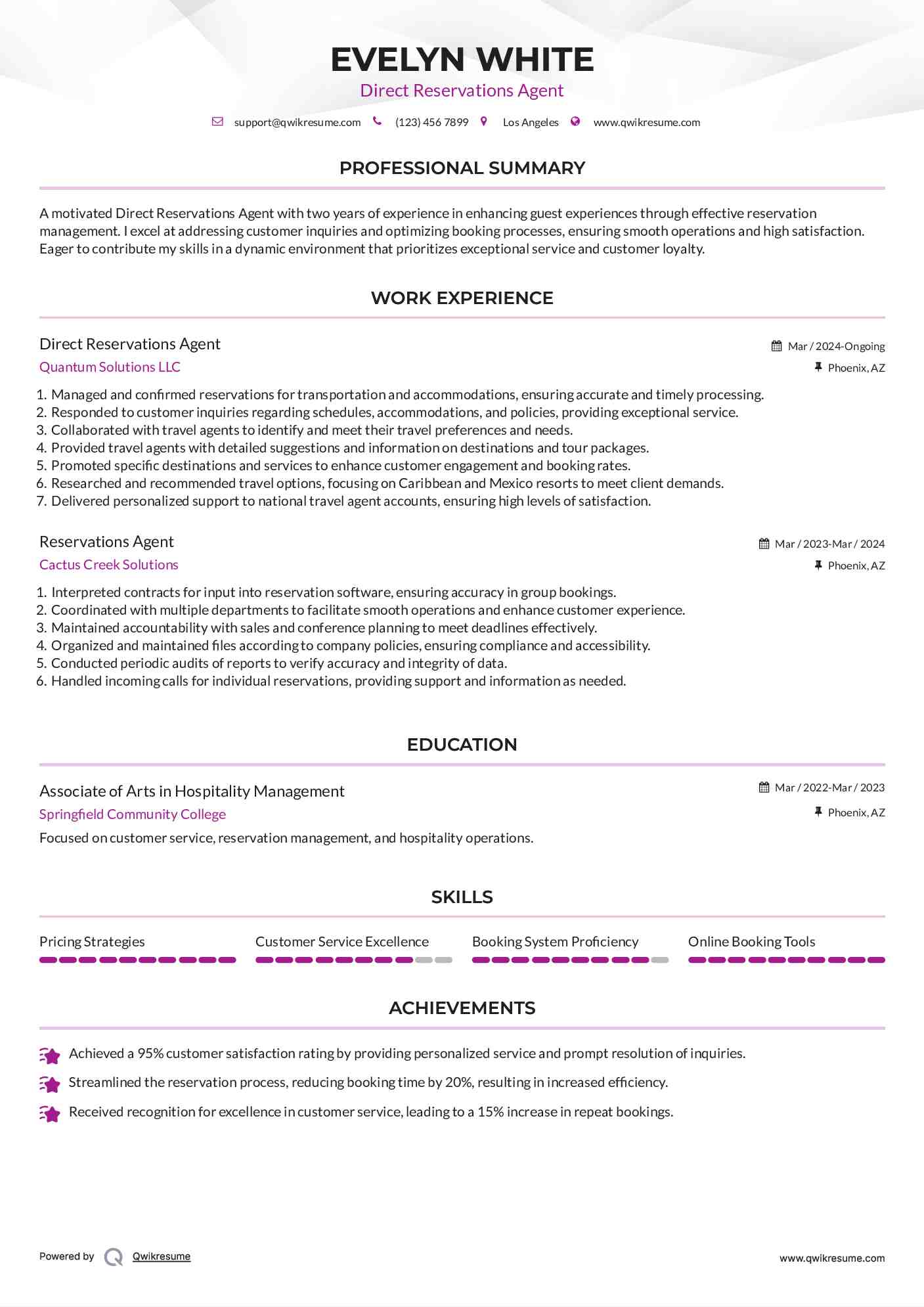 Reservations Agent Resume Samples QwikResume reservations-agent-resume-samples-qwikresume