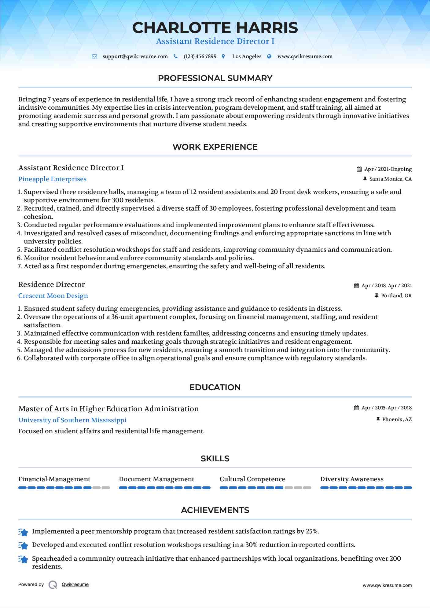 10+ Resident Director Resume Samples & Templates for 2025