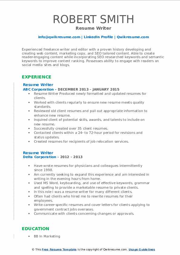 Resume For Writers The #1 Resume Writing Services Provider | TopResume