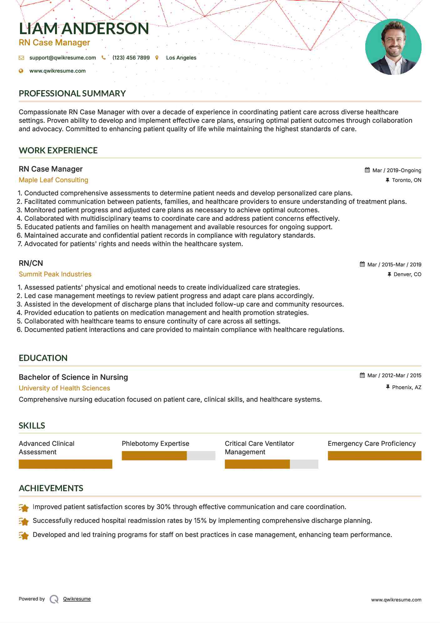 RN Case Manager Resume Samples QwikResume
