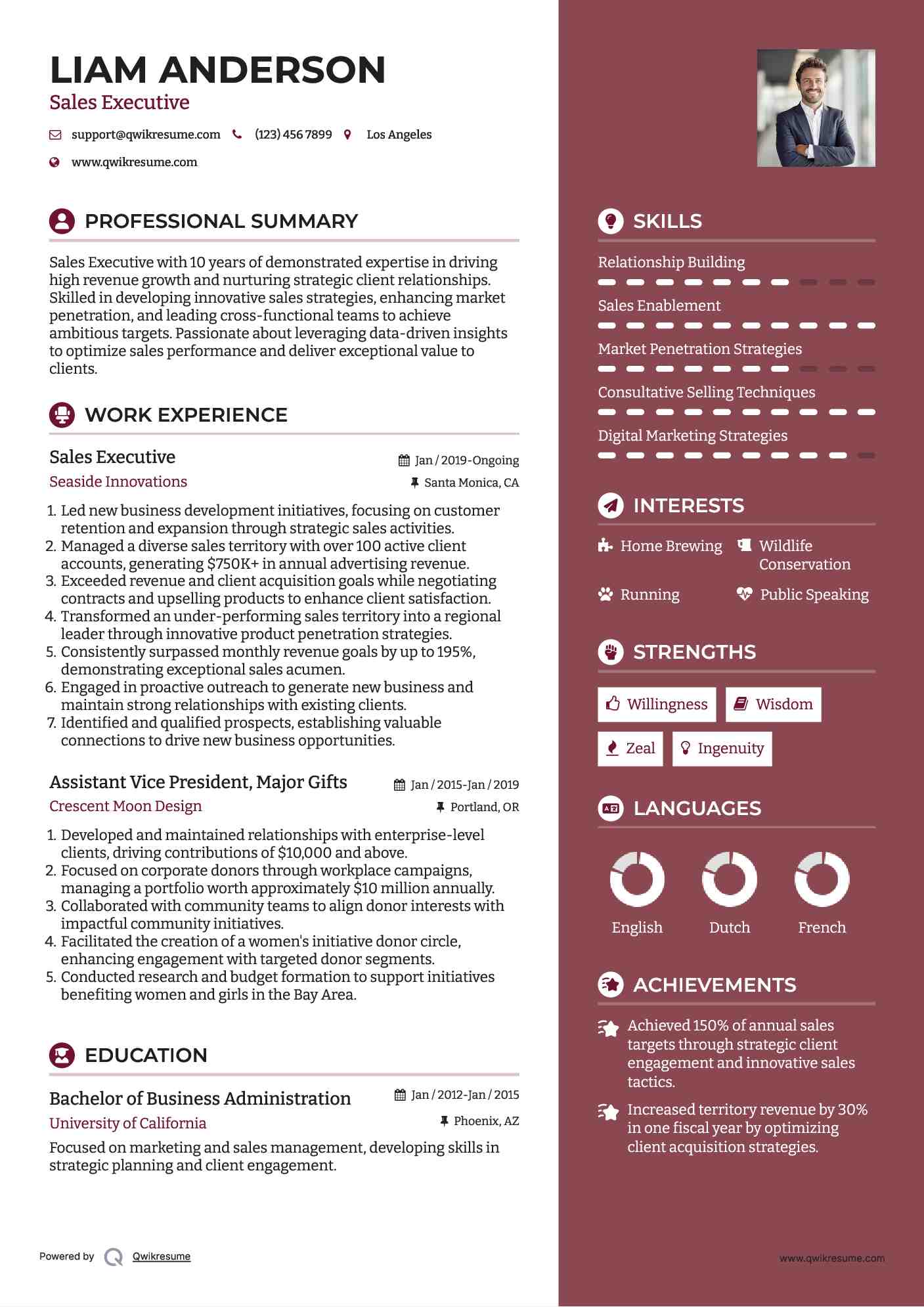 Sales Executive Resume Samples QwikResume
