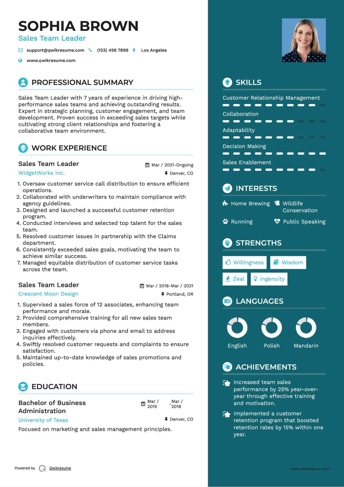 Team Lead Cv For Team Leader Team Lead Resume Example Guide ZipJob Design And Lead 