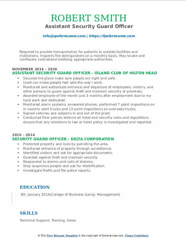 Sample Resume Security Guard Job Description Jobs For Security Guard
