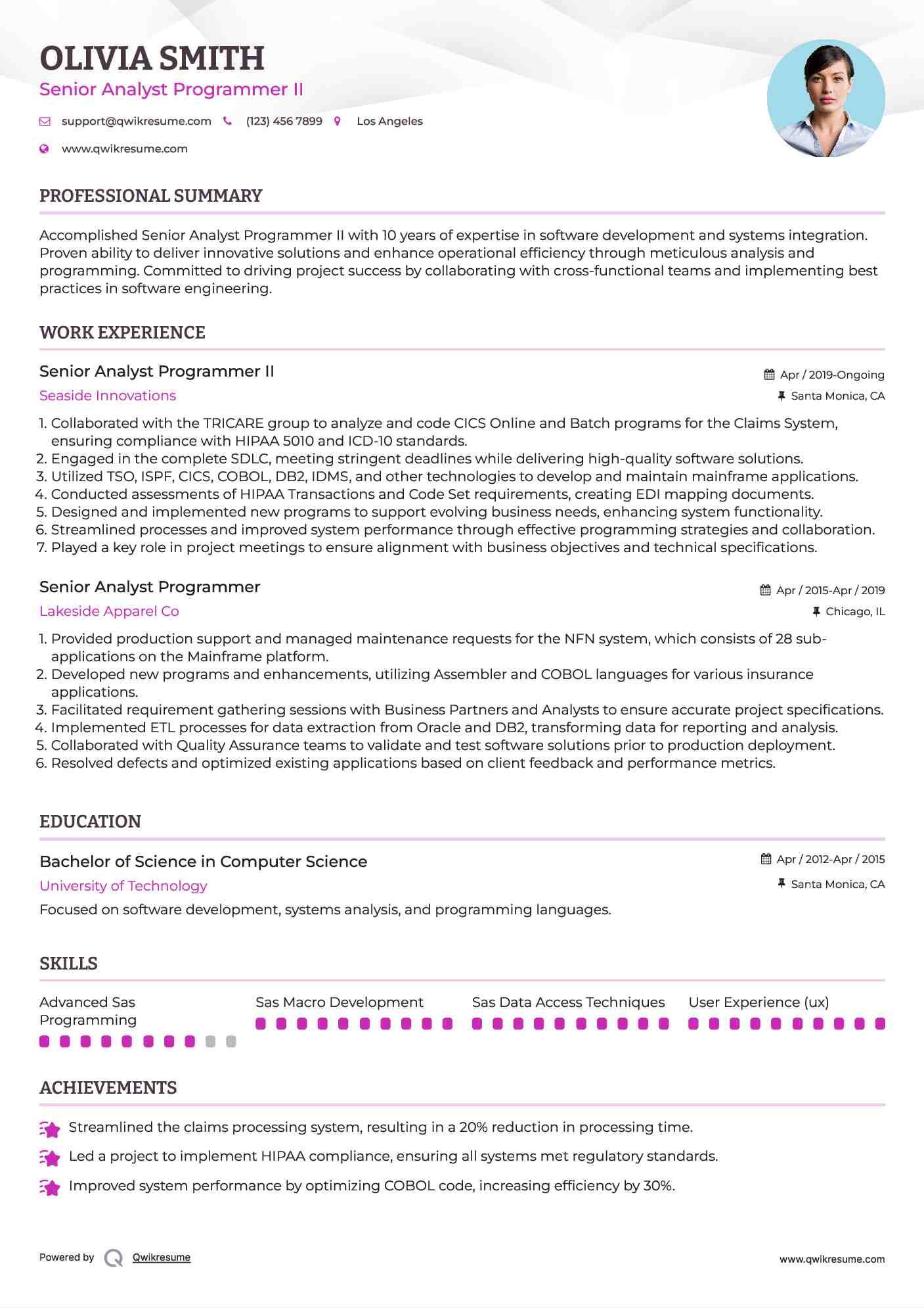 10+ Programmer Analyst Resume Samples & Templates for 2025