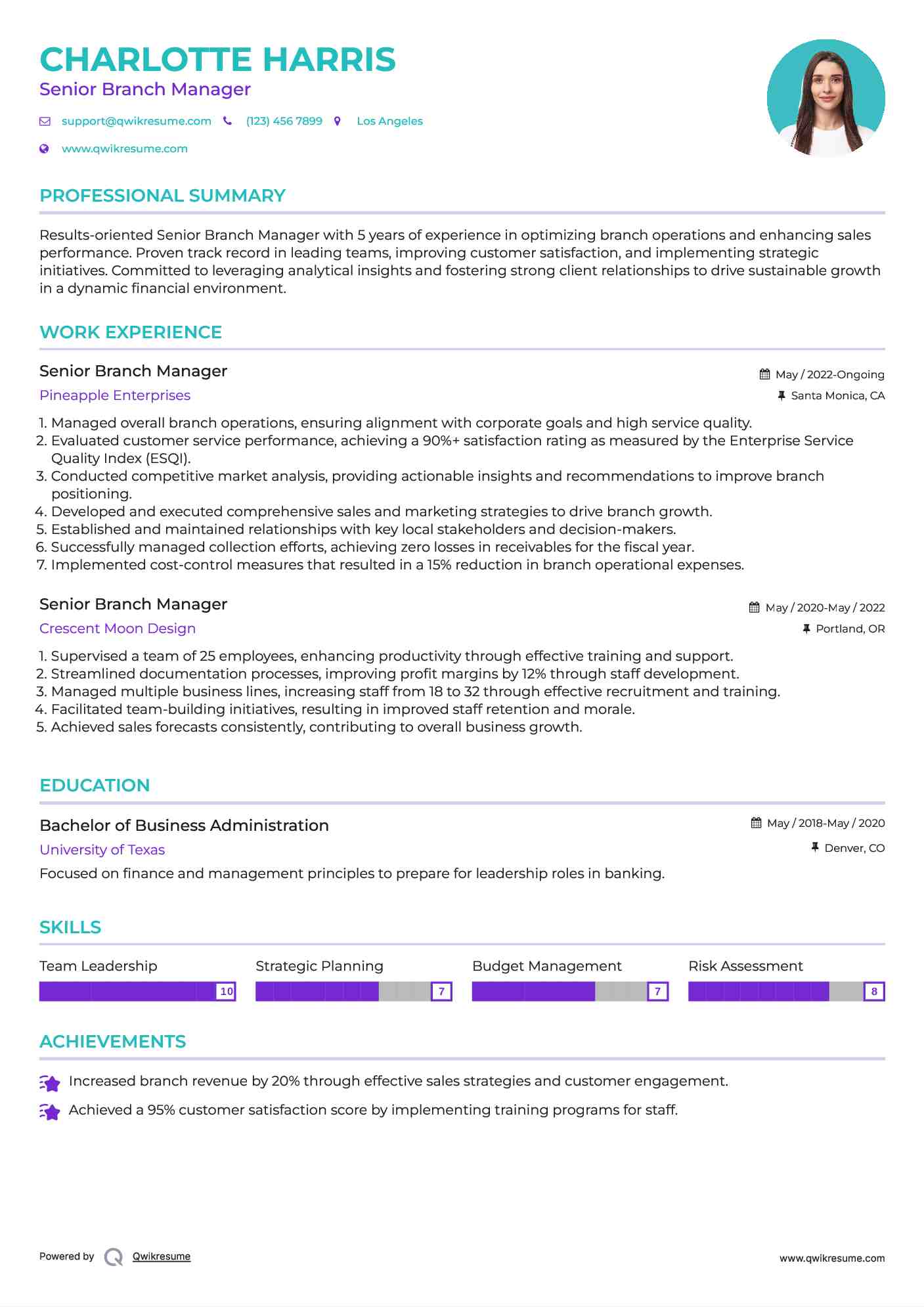 Bank Manager Resume Sample Goodmusicandnew