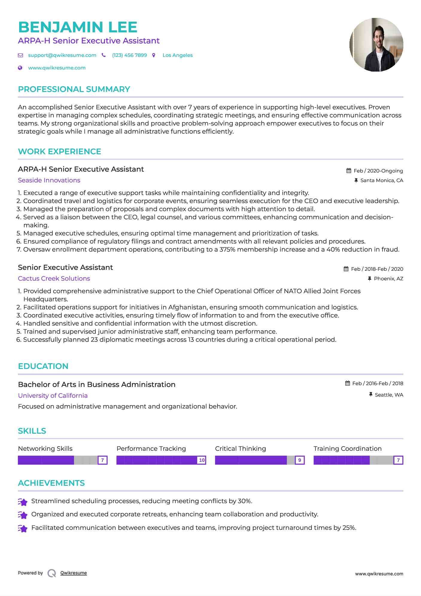 Senior Executive Assistant Resume Samples QwikResume