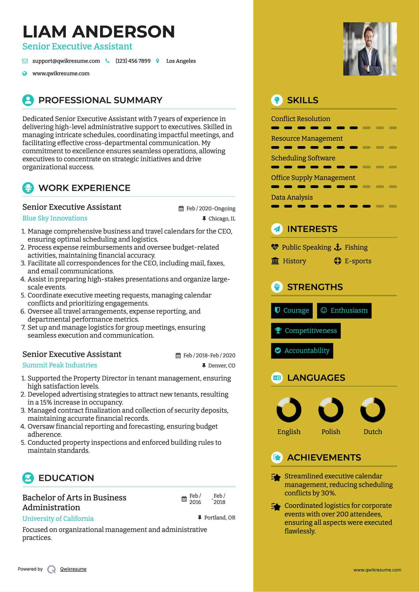 Senior Executive Assistant Resume Samples QwikResume