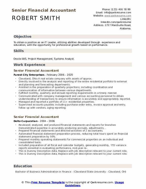 Senior Financial Accountant Resume Samples QwikResume Senior Financial Accountant Resume Samples QwikResume