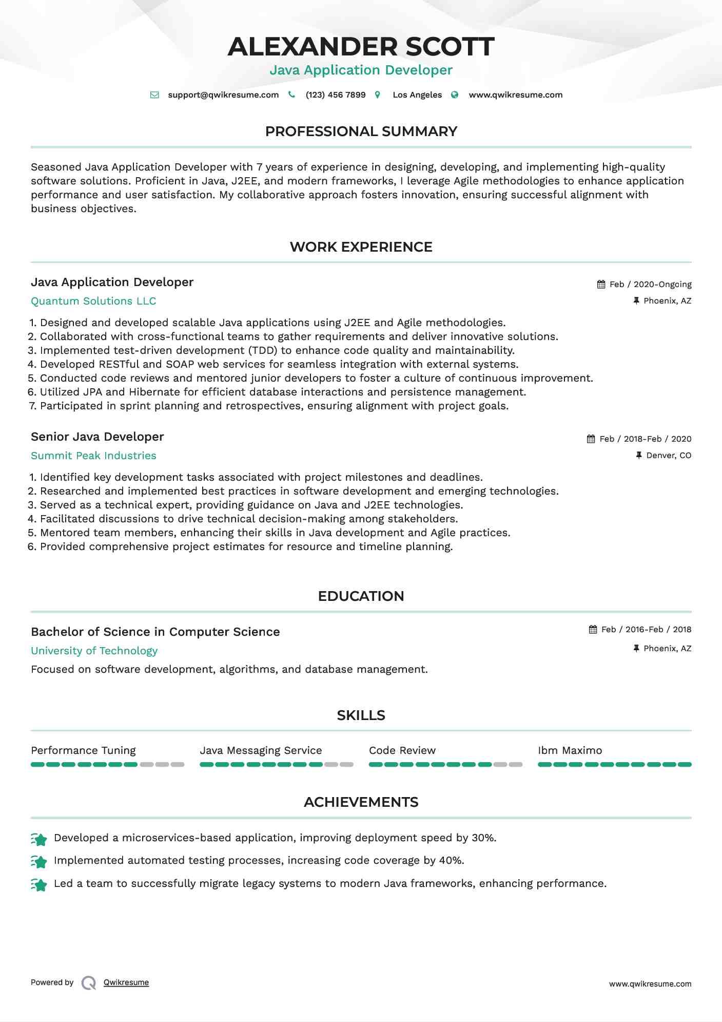 Roles And Responsibilities Of Senior Java Developer In Resume