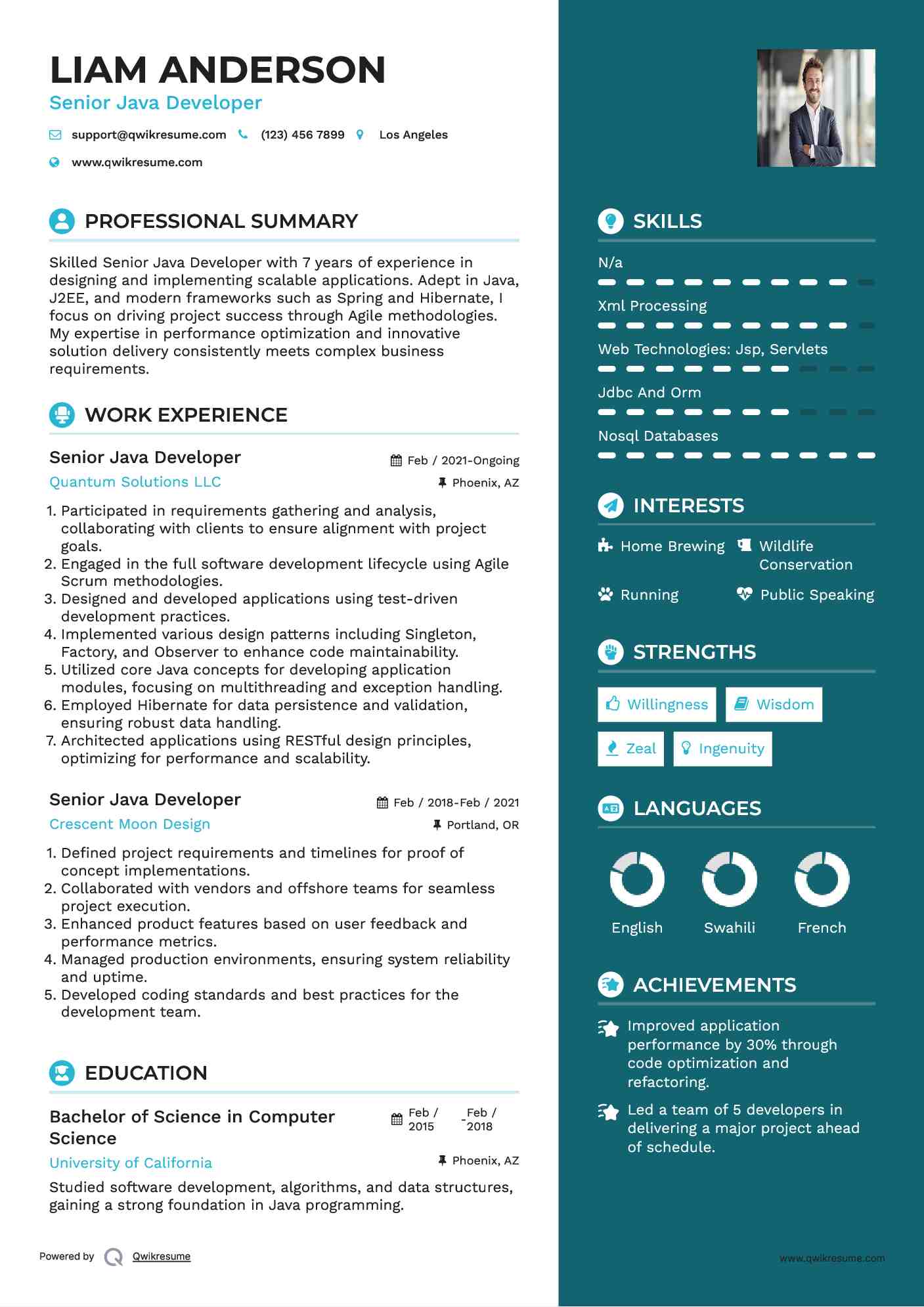 Sample Resume For 1 Year Experienced Java Developer Terrykontiec