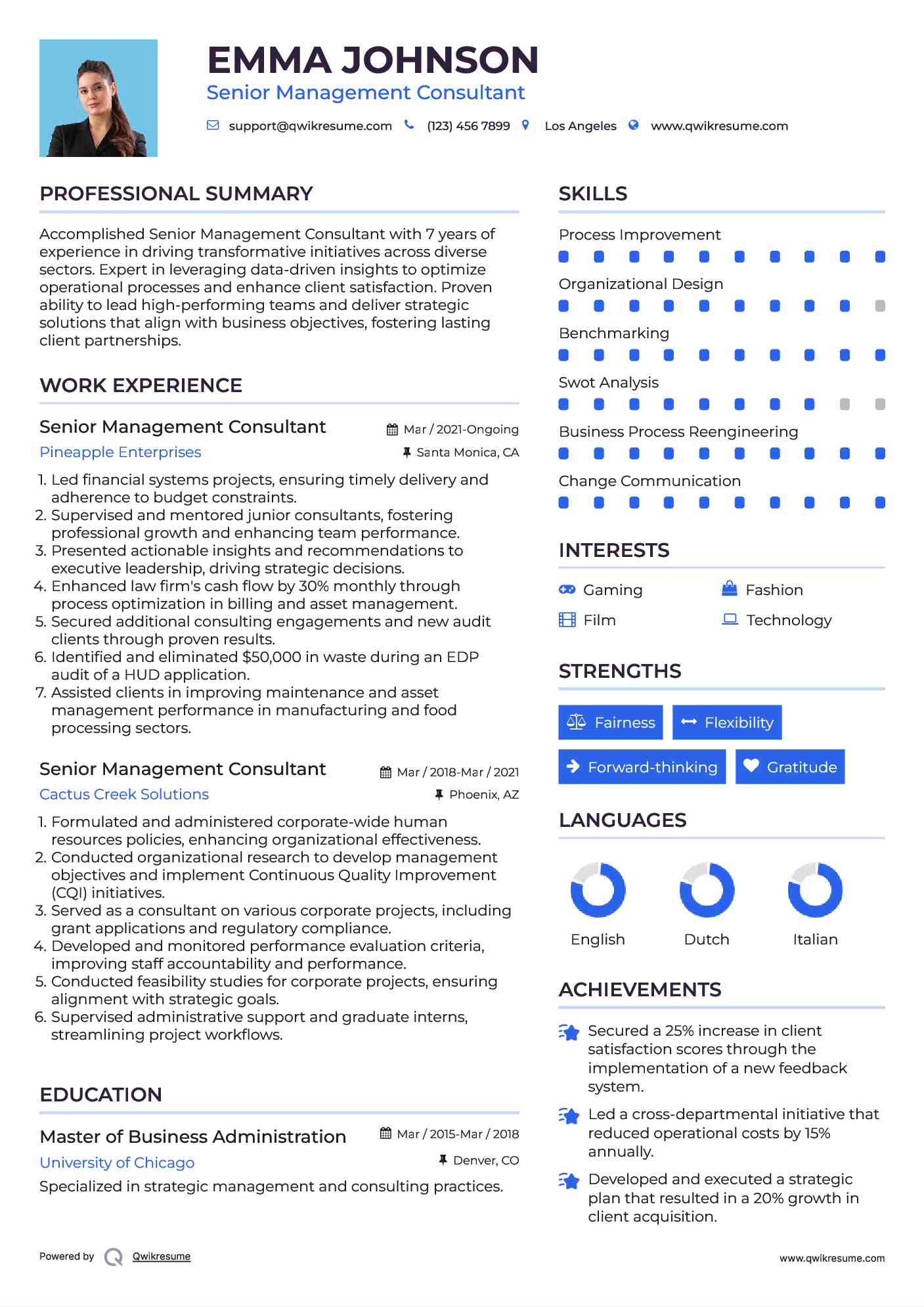 10+ Senior Management Consultant Resume Samples & Templates for 2025 10+ Senior Management Consultant Resume Samples & Templates for 2025