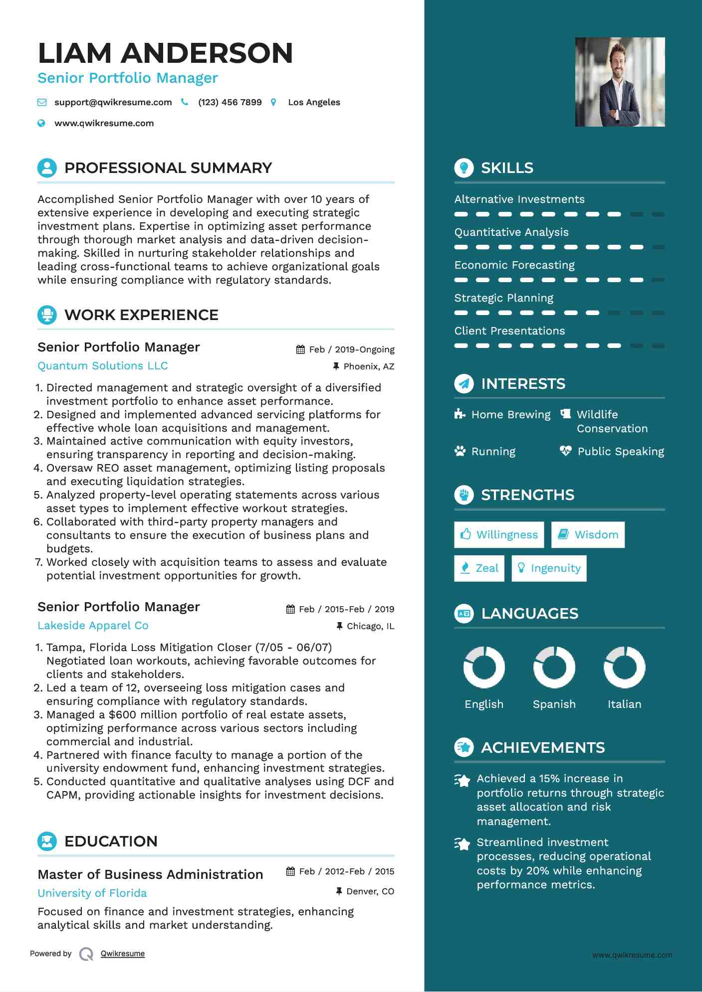 Senior Portfolio Manager Resume Samples QwikResume Senior Portfolio Manager Resume Samples QwikResume