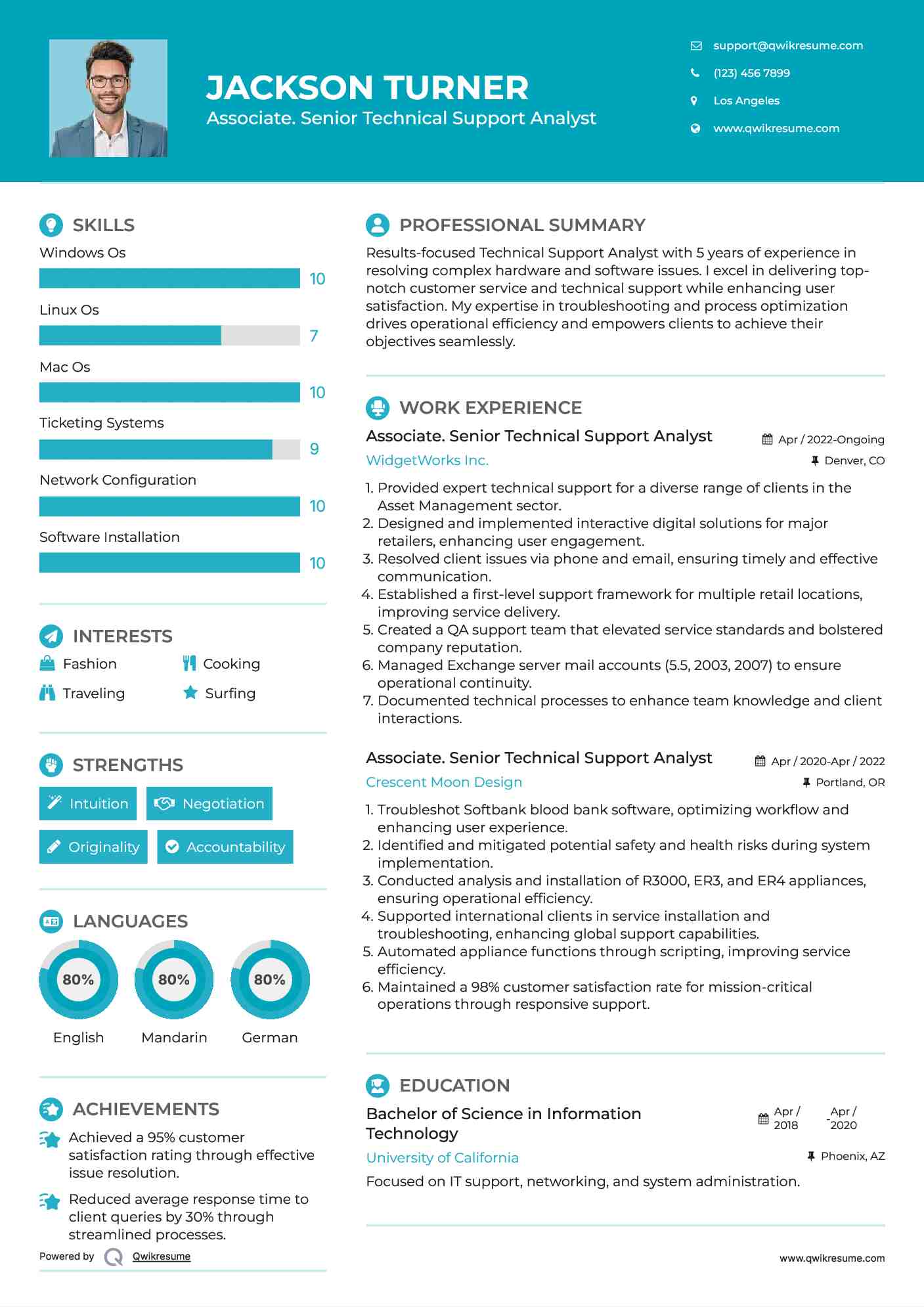 Senior Technical Support Analyst Resume Samples QwikResume