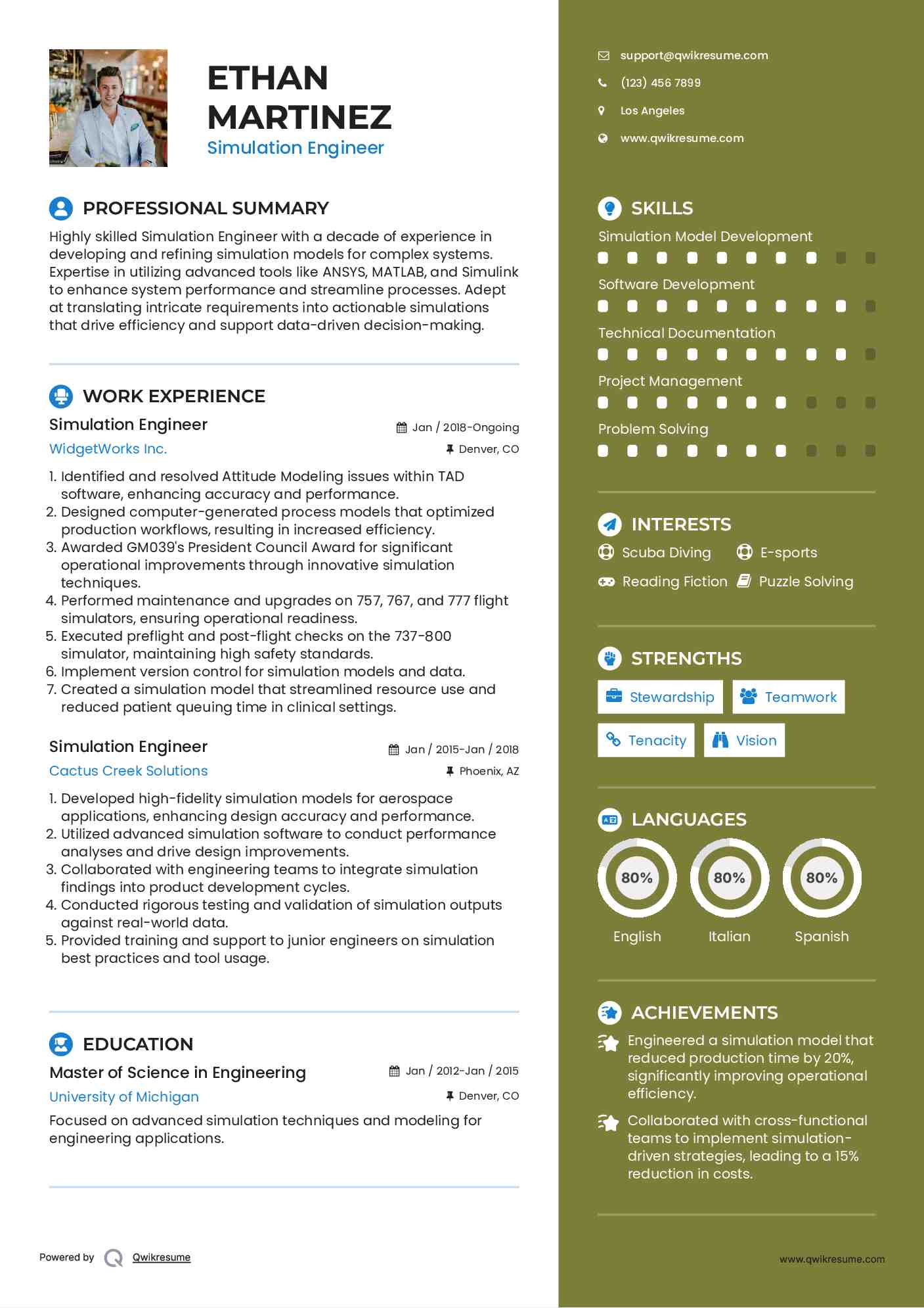 10+ Simulation Engineer Resume Samples & Templates for 2025