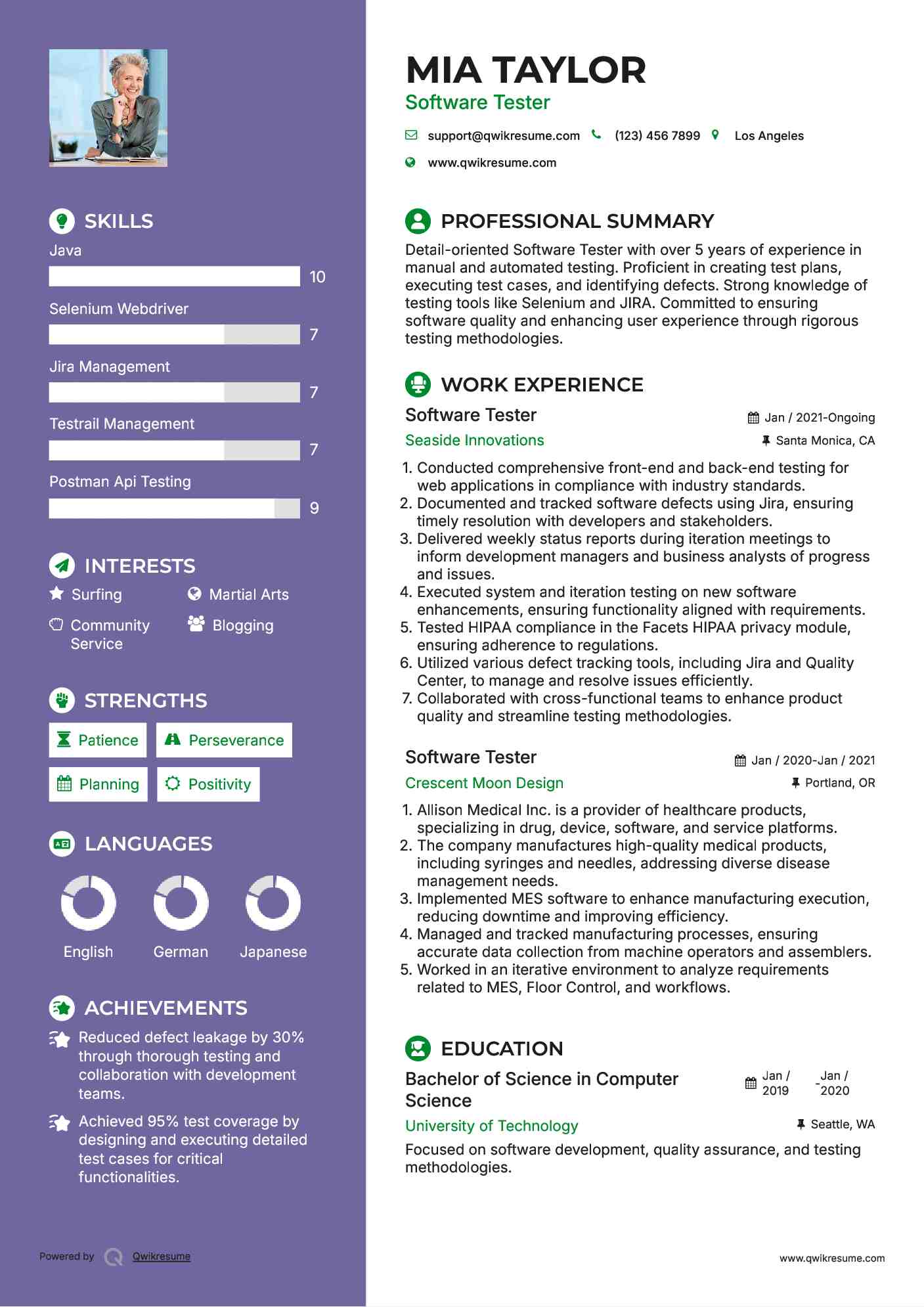 10+ Software Tester Resume Samples & Templates for 2025