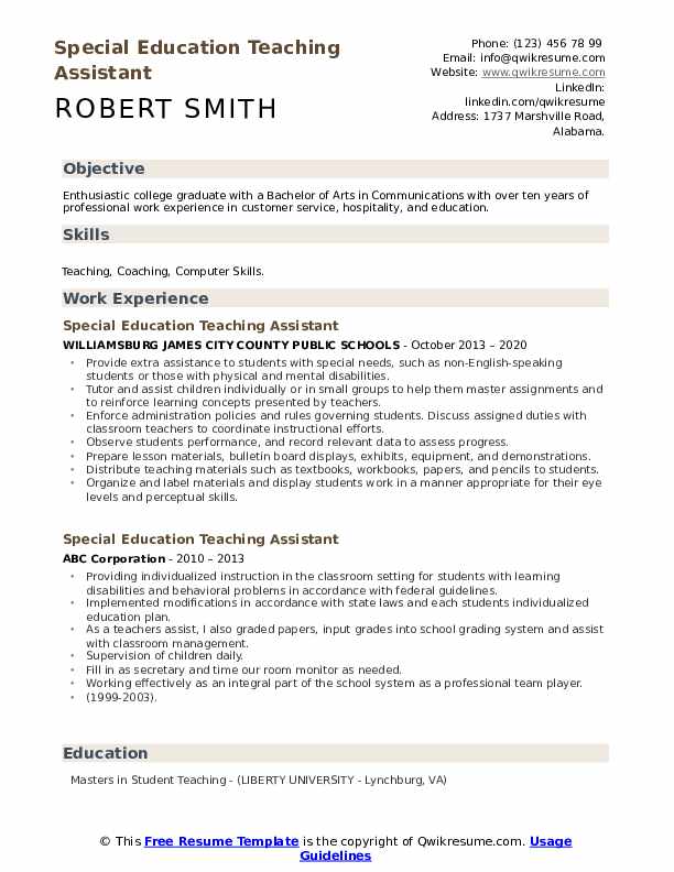 Special Education Teaching Assistant Resume Samples QwikResume special-education-teaching-assistant-resume-samples-qwikresume
