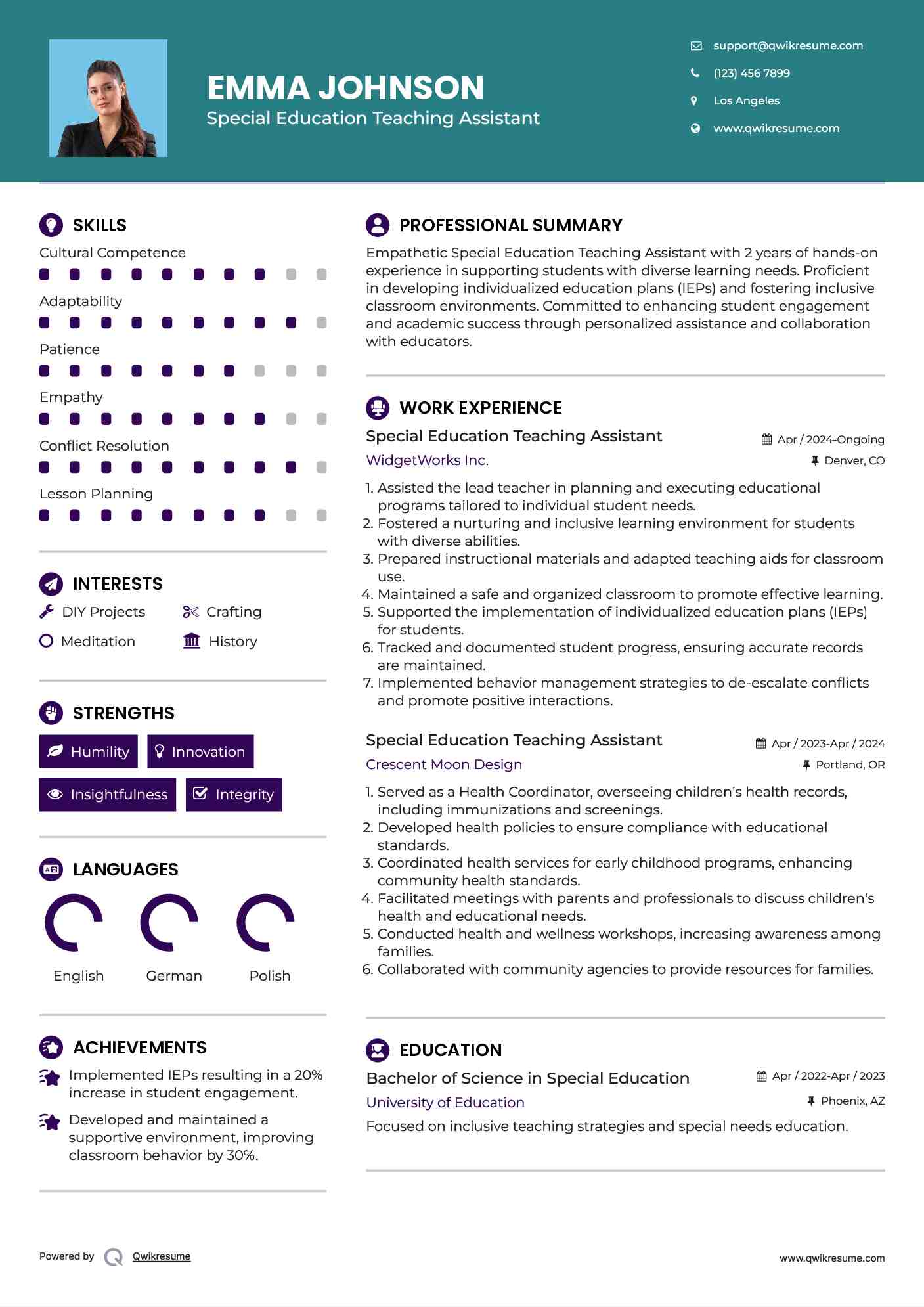Special Education Teaching Assistant Resume Samples QwikResume Special Education Teaching Assistant Resume Samples QwikResume