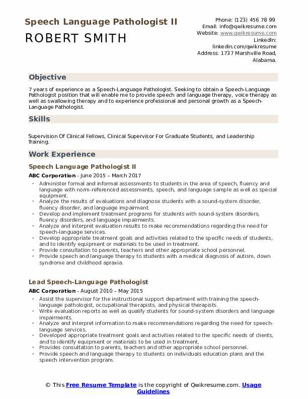 Speech Language Pathologist Resume Samples QwikResume Speech Language Pathologist Resume Samples QwikResume