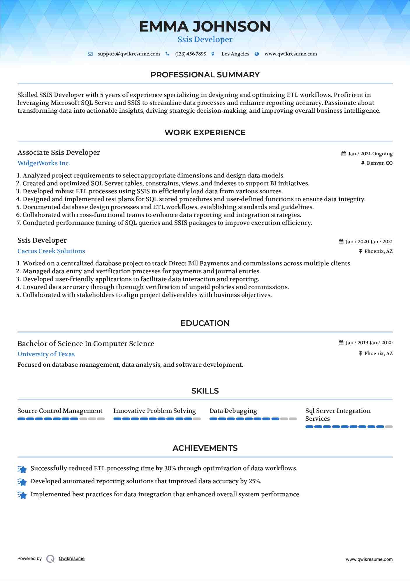 10+ SSIS Developer Resume Samples & Templates for 2025 10+ SSIS Developer Resume Samples & Templates for 2025