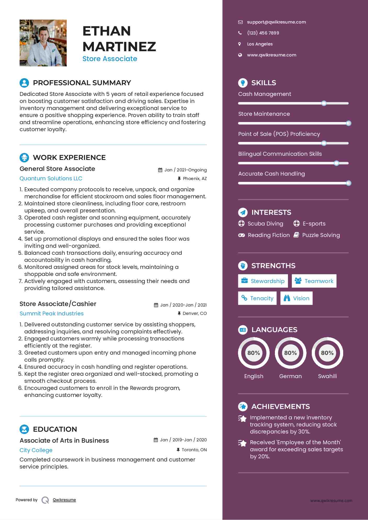 49 Sample Store Associate Resume Pics Sample Factory Shop